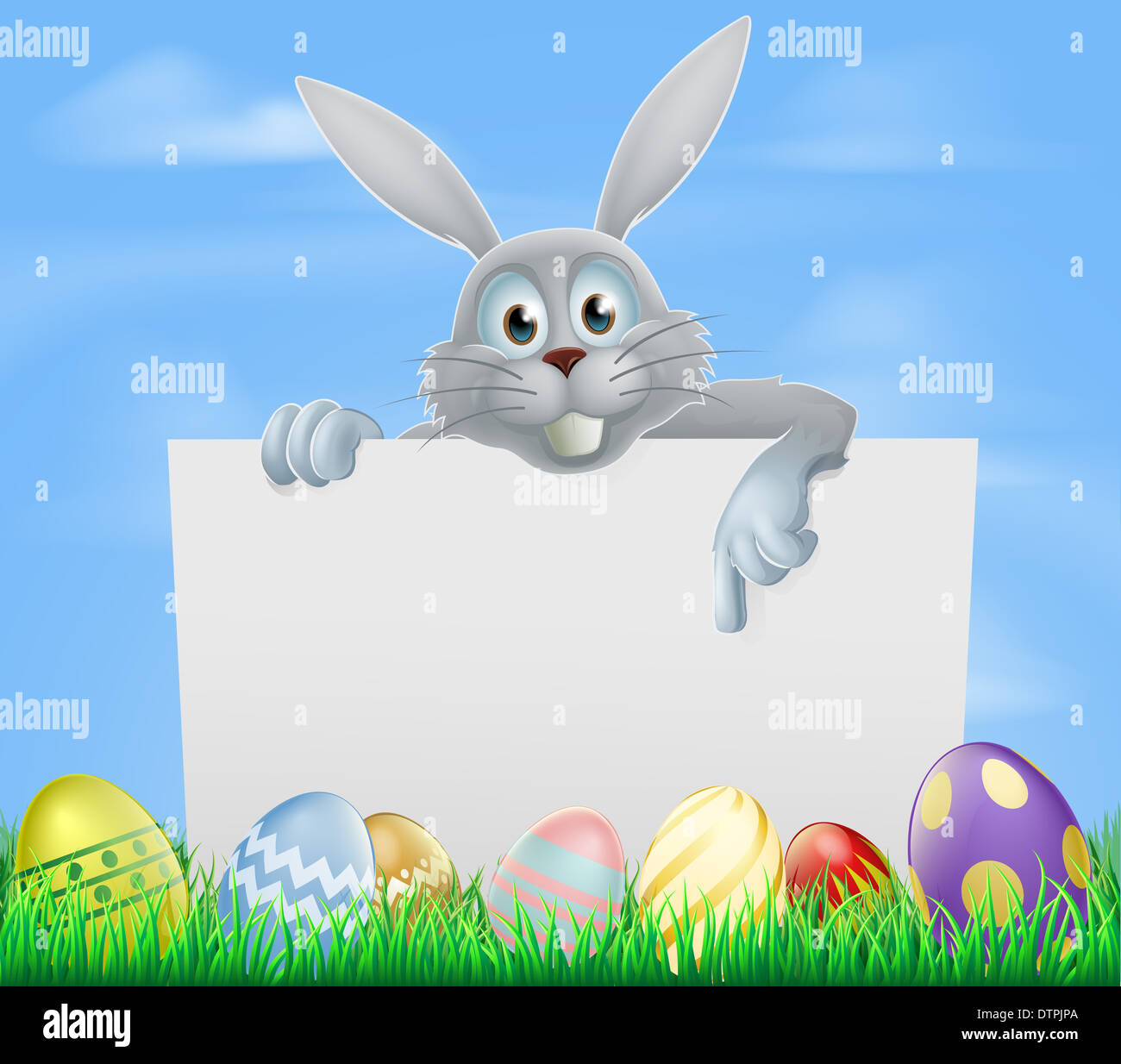 Cartoon bunny rabbit peeking over hi-res stock photography and images ...