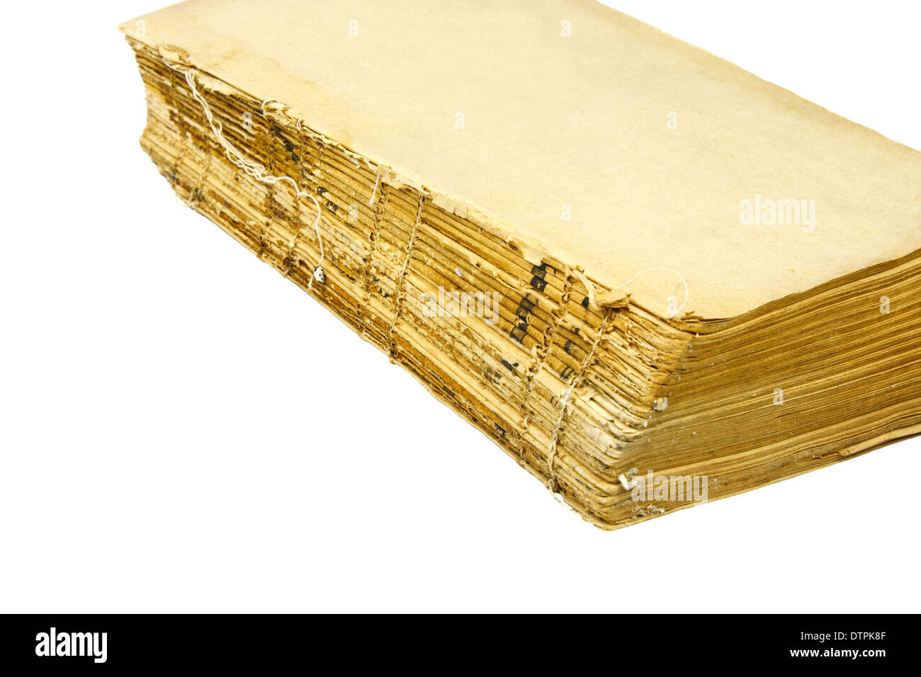 old book without a cover on a white Stock Photo - Alamy