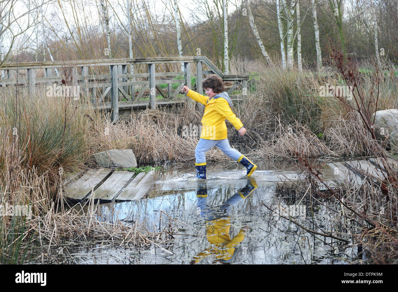 Child exploring at the WWT london wetland centre, in south West london ...