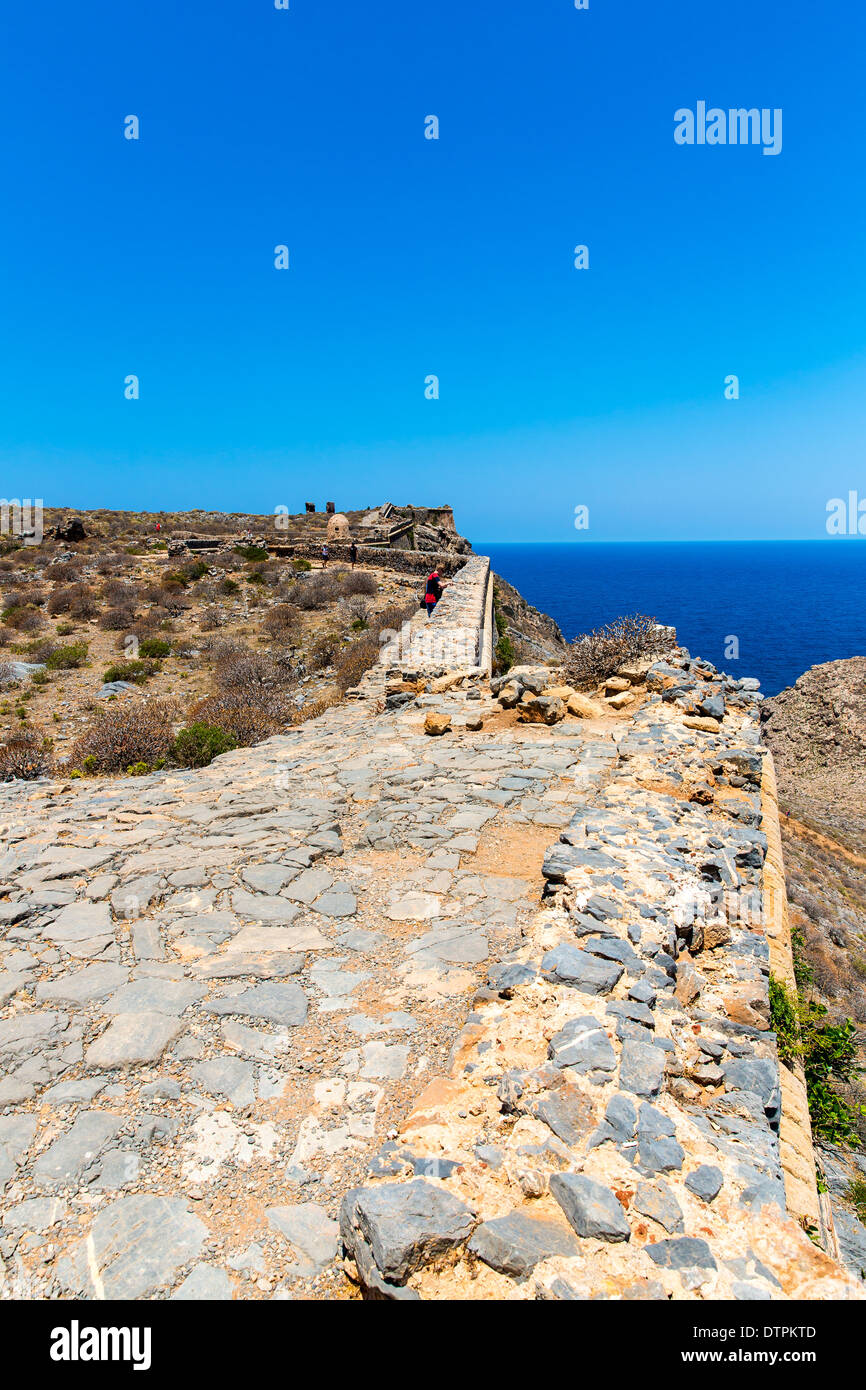 Gramvousa island in Crete, Greece with remains of Venetian fort and ...