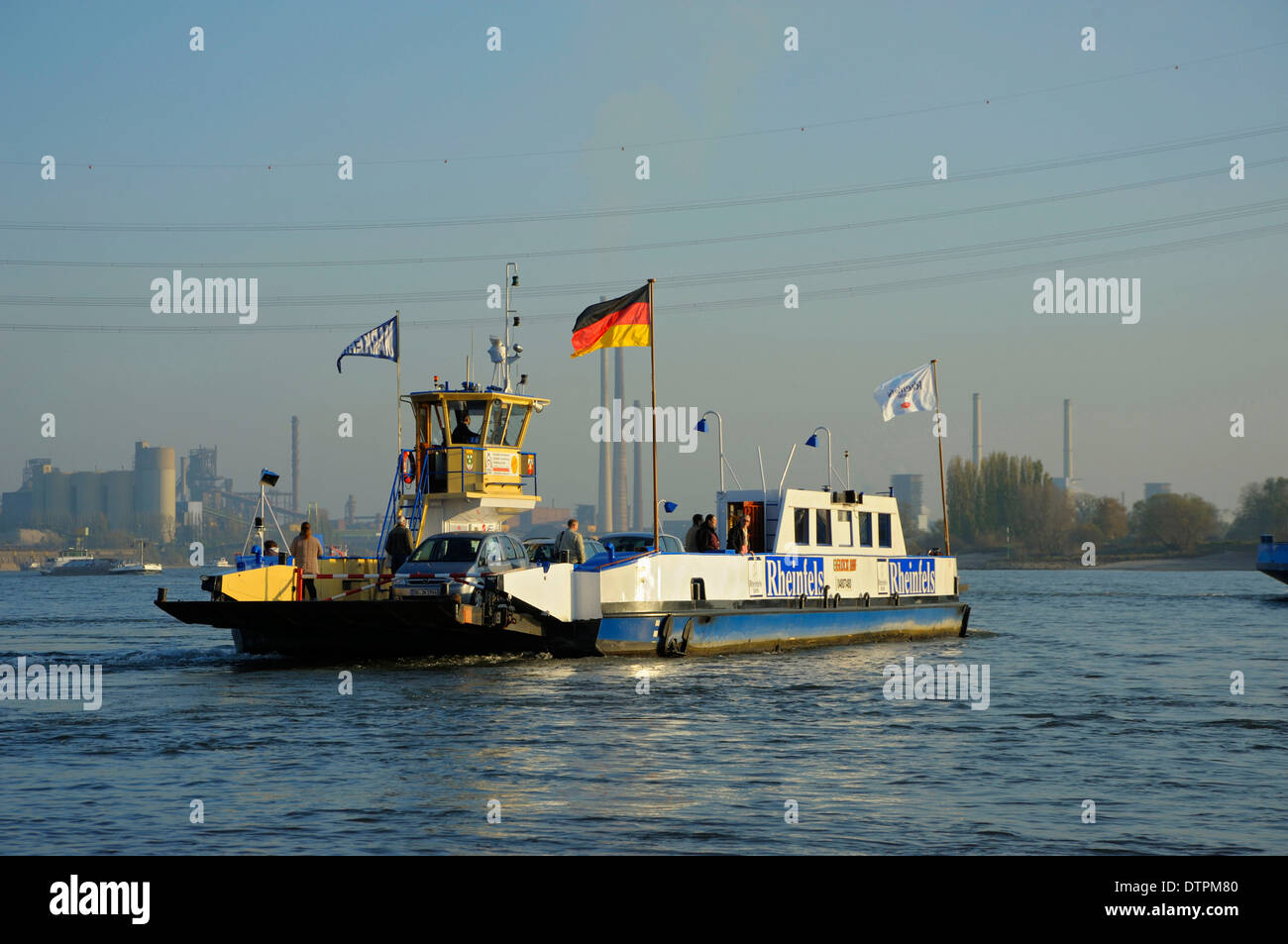 Ferry boat, river Rhine, Duisburg, North Rhine-Westphalia, Germany ...