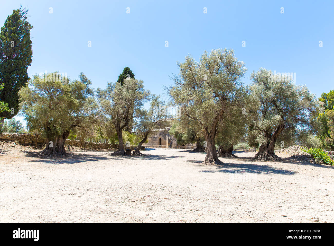 Monastery (friary) in Messara Valley at Crete island in Greece. Messara ...