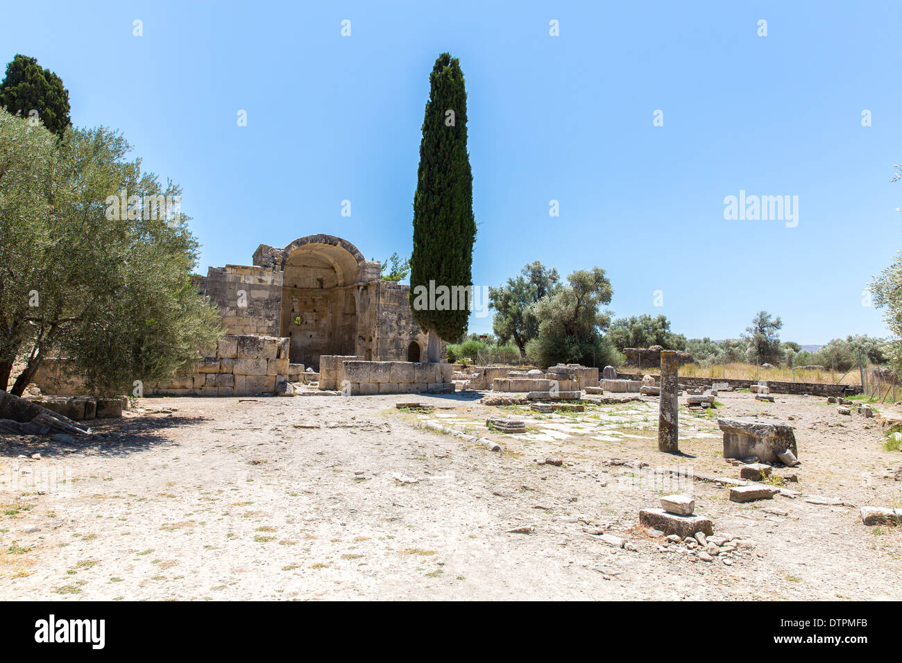 Monastery (friary) in Messara Valley at Crete island in Greece. Messara ...