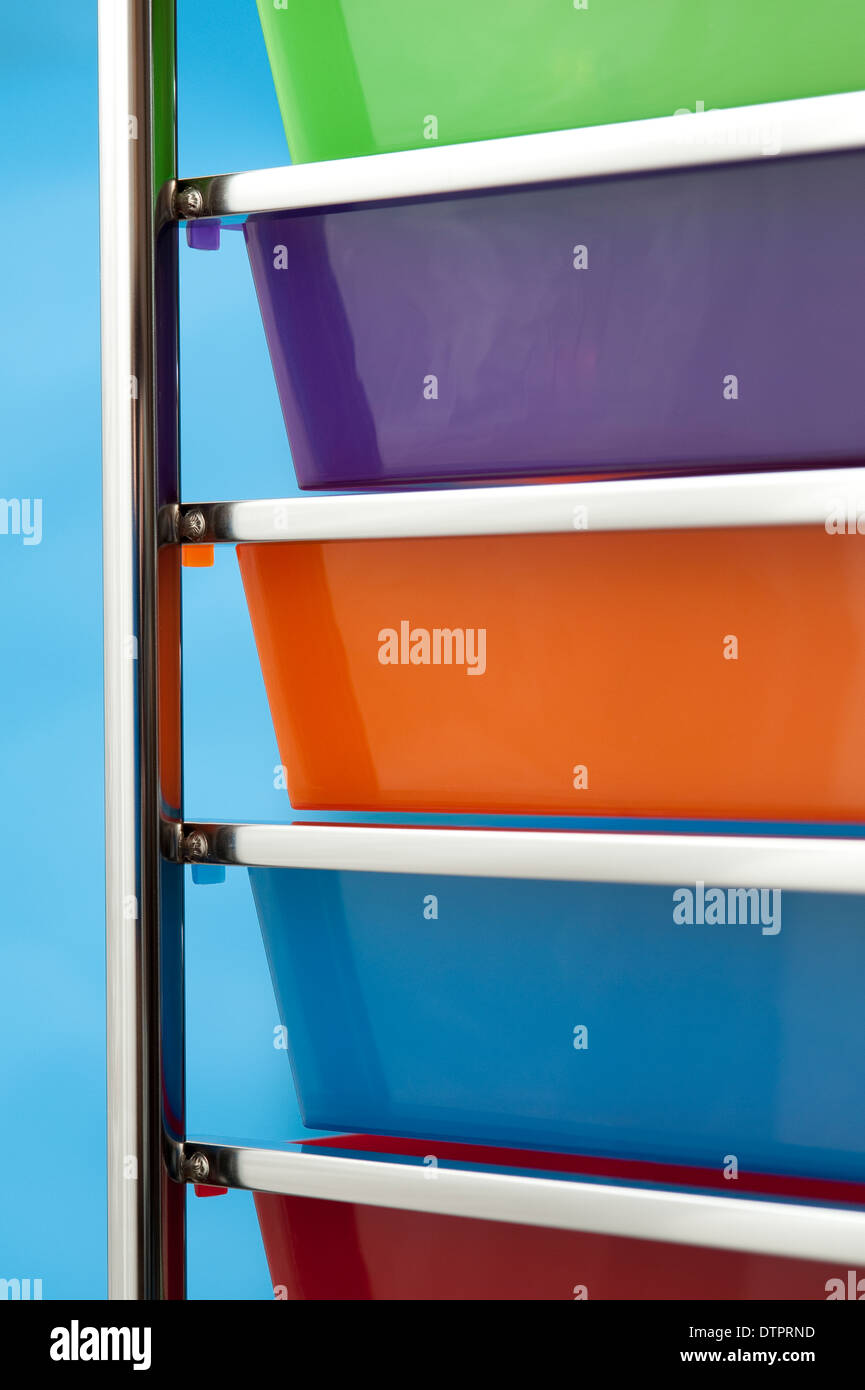 Office drawers multicolored close-up views of colorful drawers Stock ...