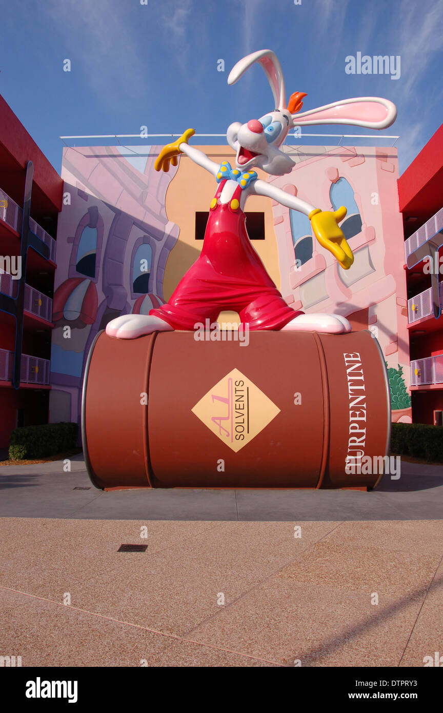 A simulacra of Roger Rabbit at the Pop Century resort at Walt Disney ...