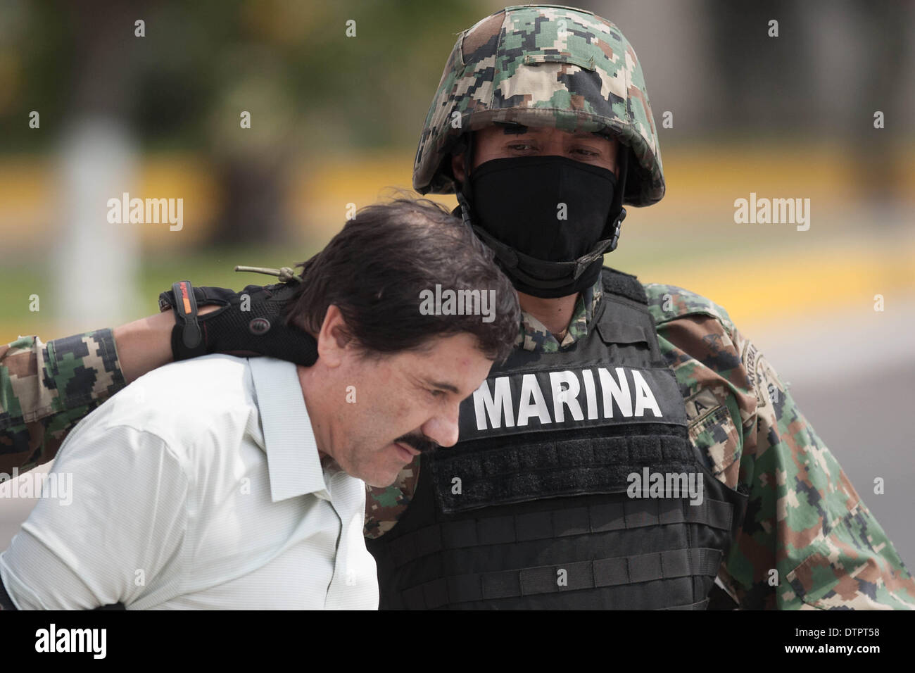 Mexico City, Mexico. 22nd Feb, 2014. Mexican Navy soldiers escort ...