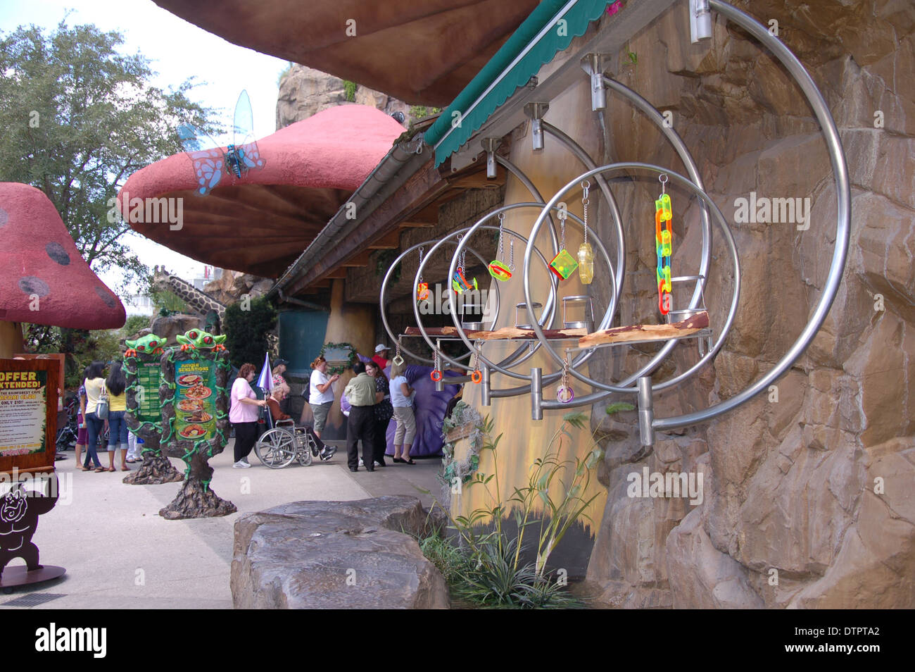 Displays outside the Rainforest Cafe in Downtown Disney Market Place ...
