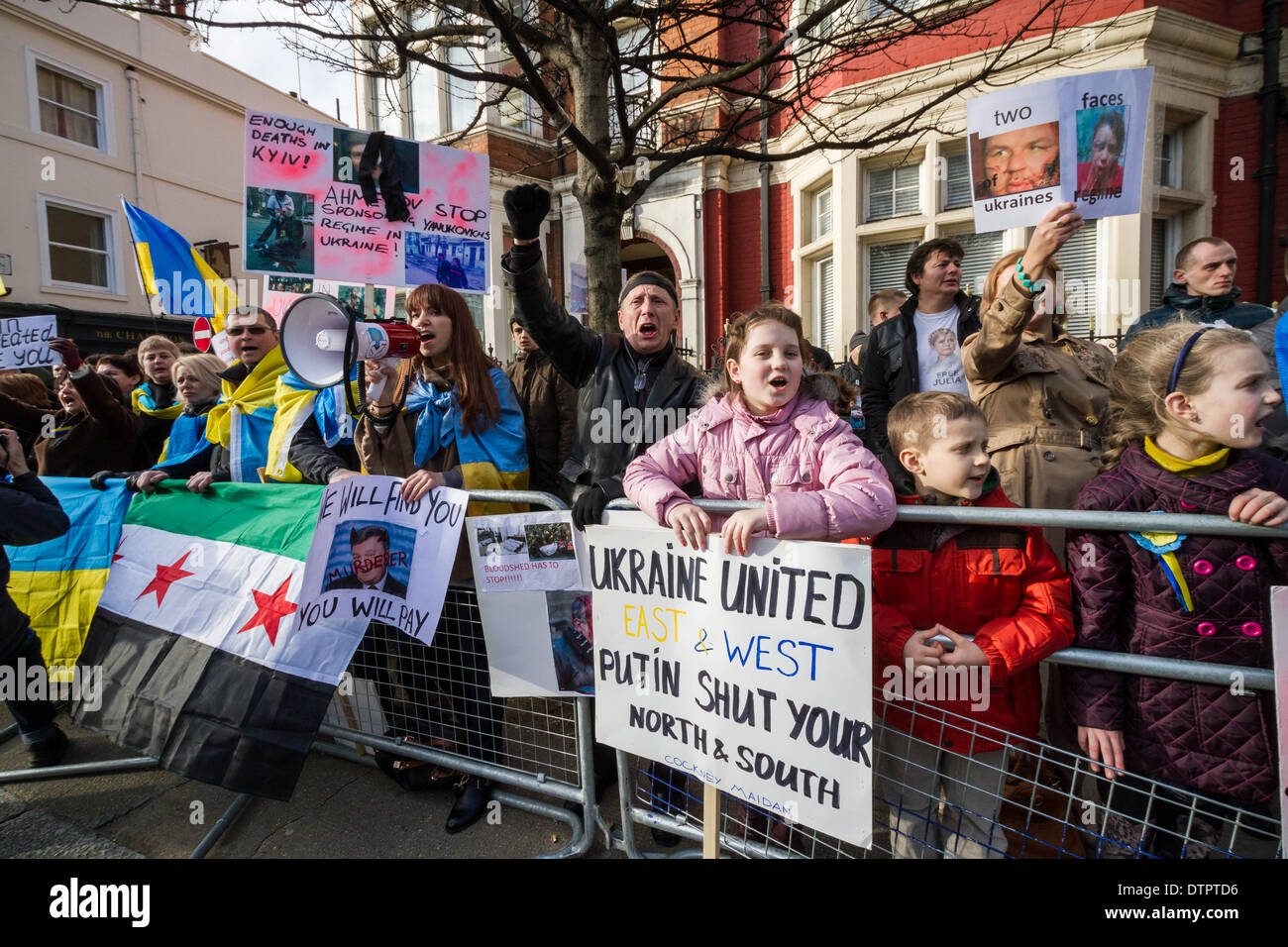 Protest outside Russian Embassy in London by British Ukrainians Stock ...