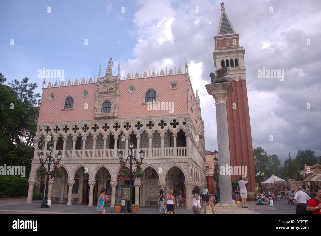 A wide angle view of the Italian Pavilion at Walt Disney's World Epcot ...