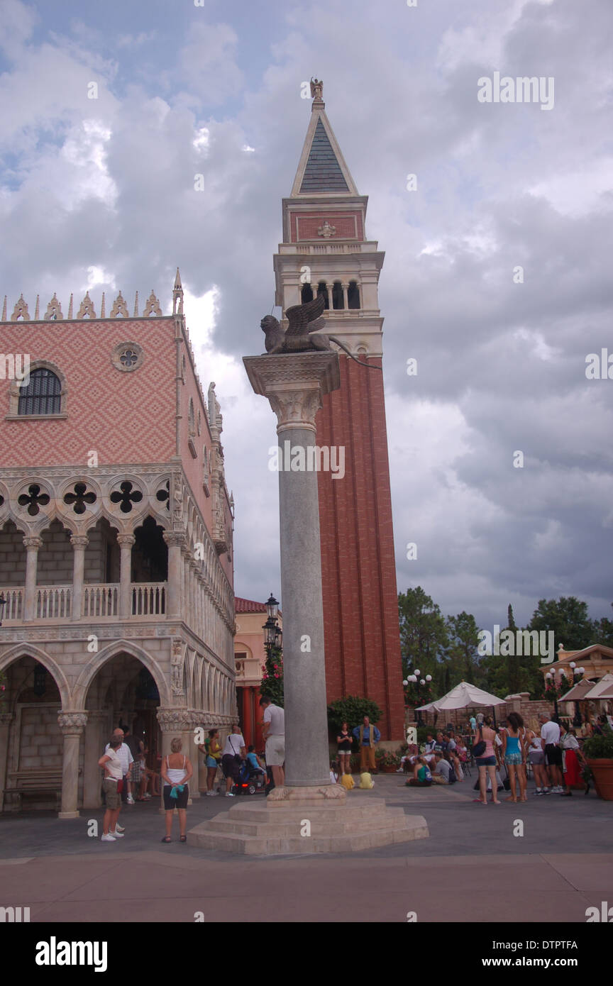 A wide angle view of the Italian Pavilion at Walt Disney's World Epcot ...