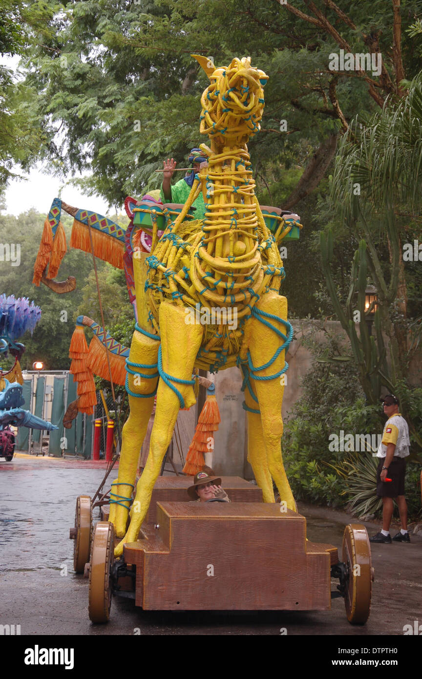 A large colourful camel looking float parading at Mickey's Jamming ...