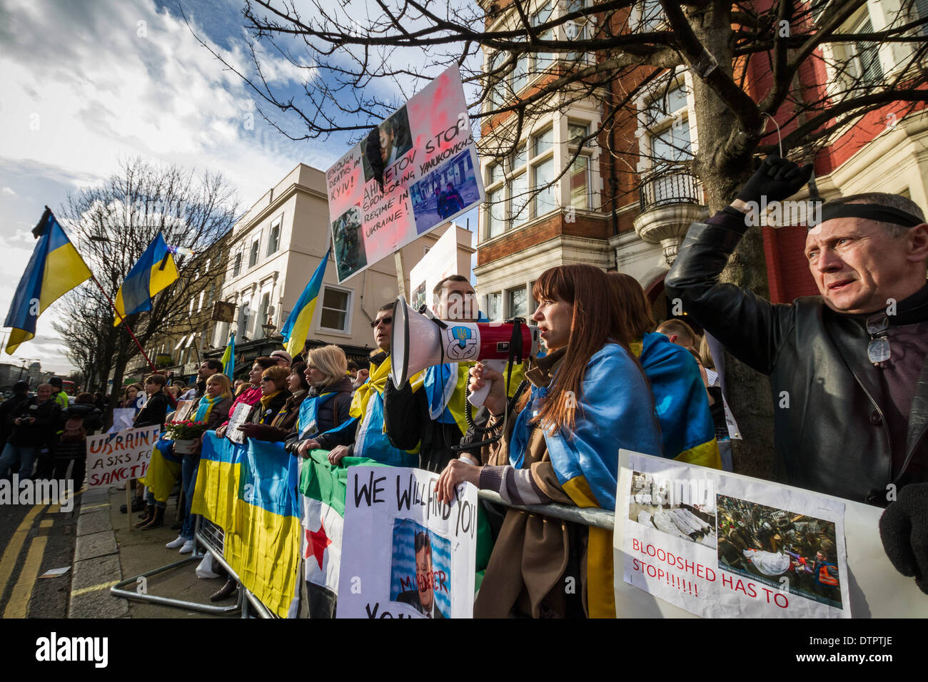 Protest outside Russian Embassy in London by British Ukrainians Stock ...
