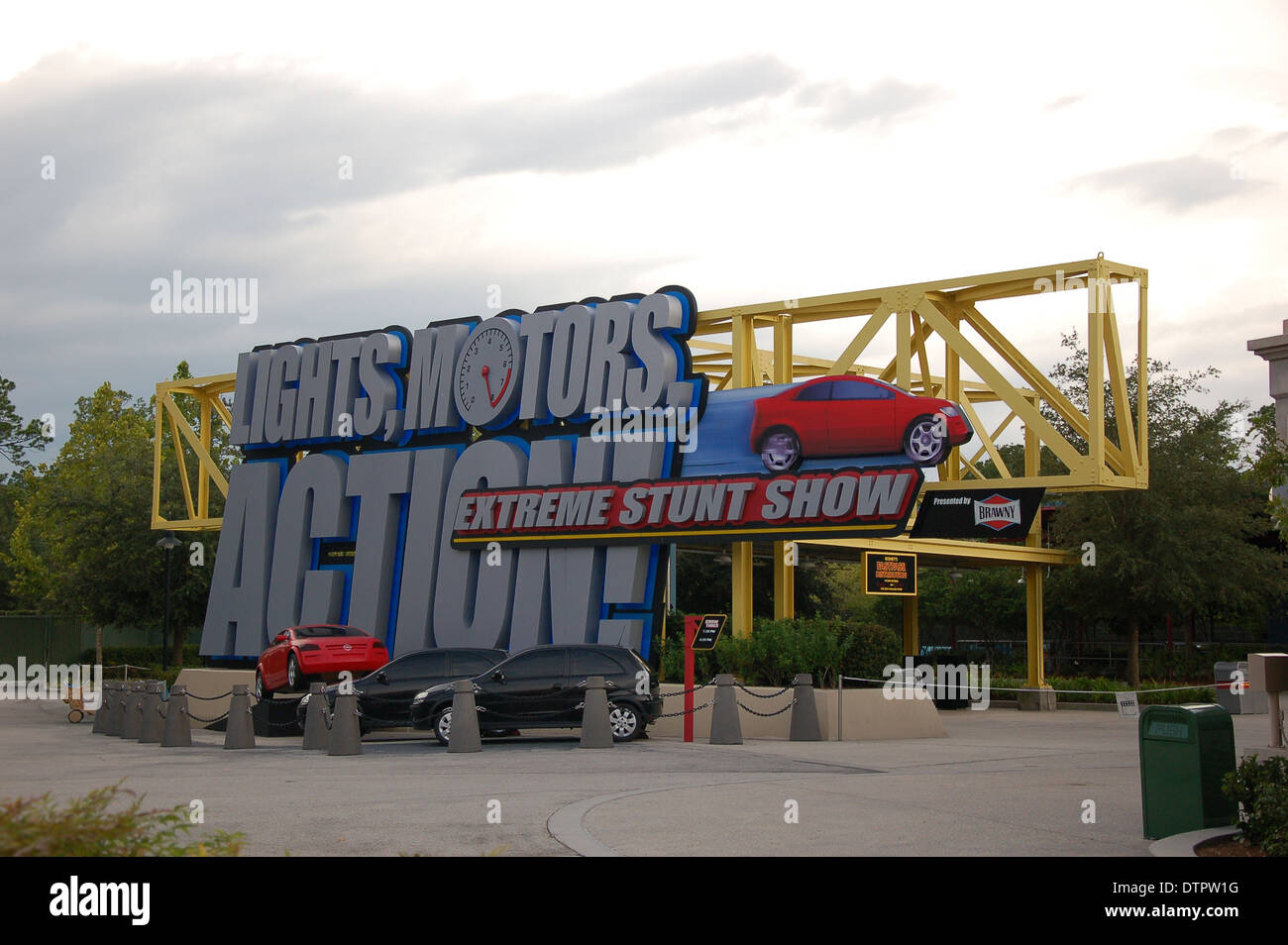 An advertising board at the Extreme Stunt Show at Disney’s World ...