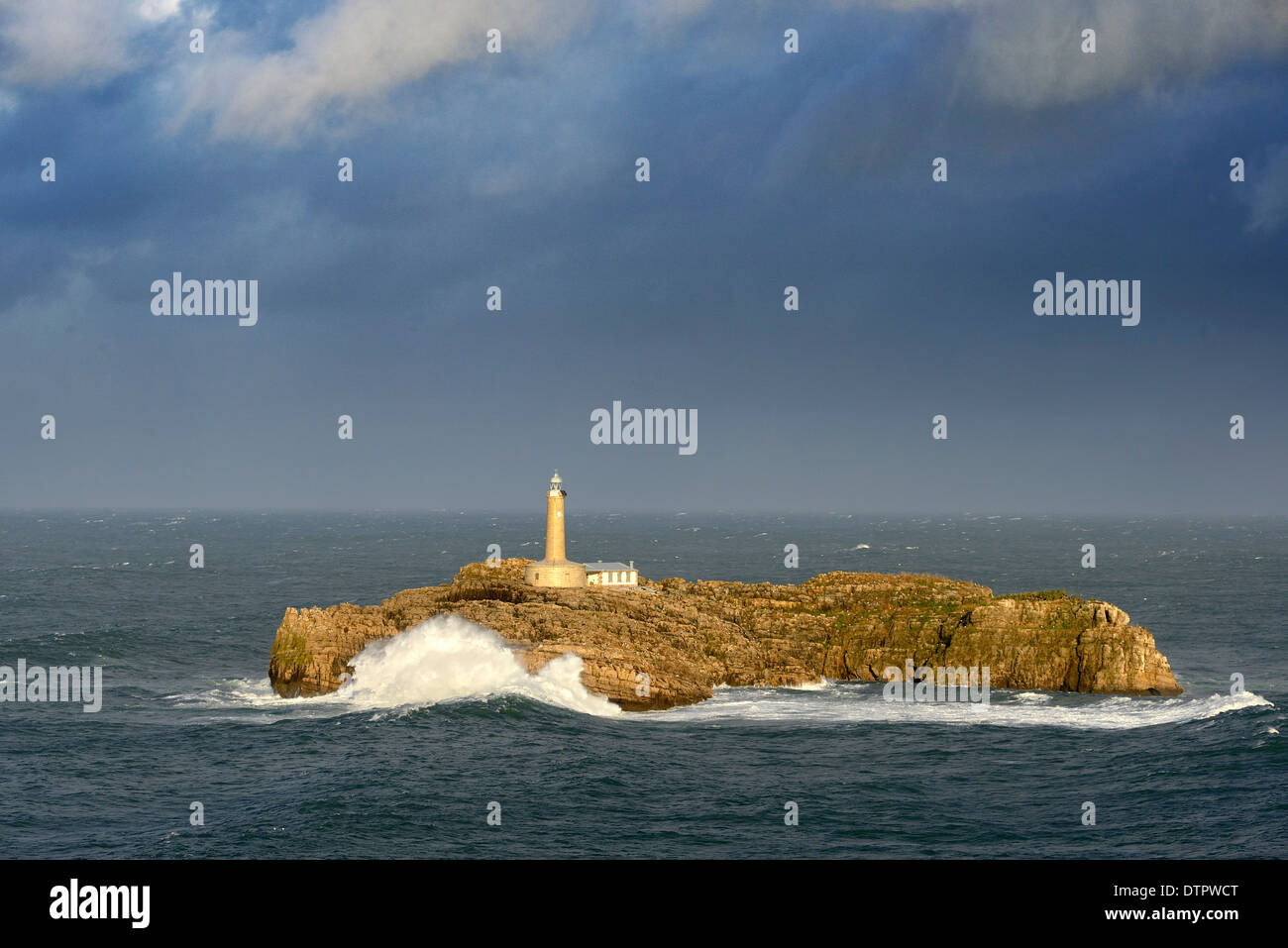 Lighthouse in Mouro Island, Santander, Spain, Europe Stock Photo - Alamy