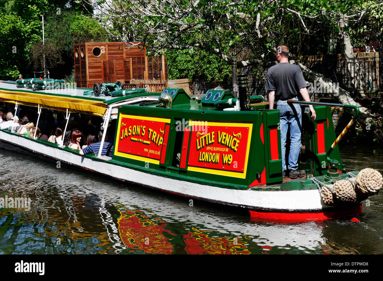 Colourful longboats on Regent's Canal in London Stock Photo - Alamy