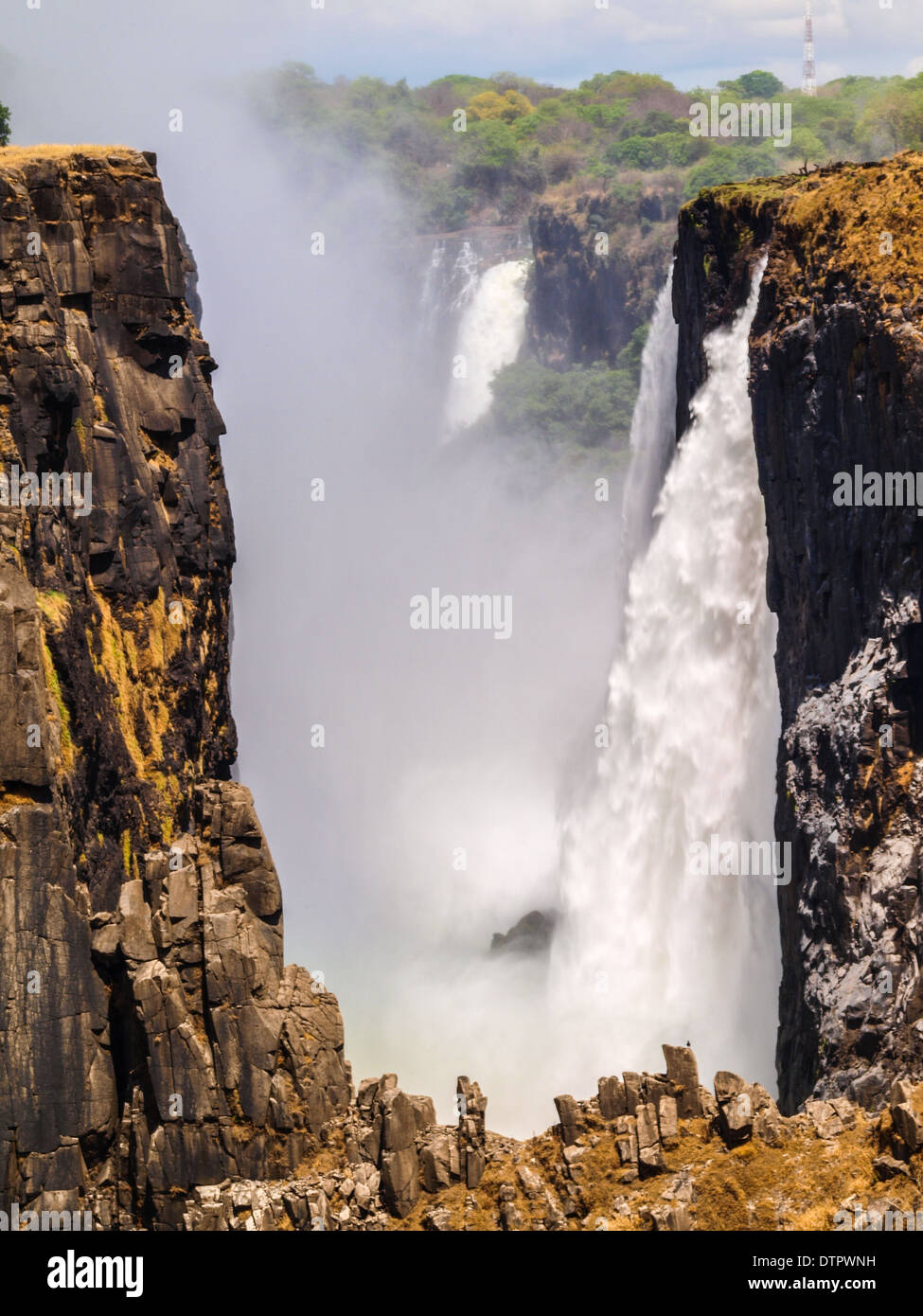Victoria Falls closeup of the waterfalls Stock Photo - Alamy