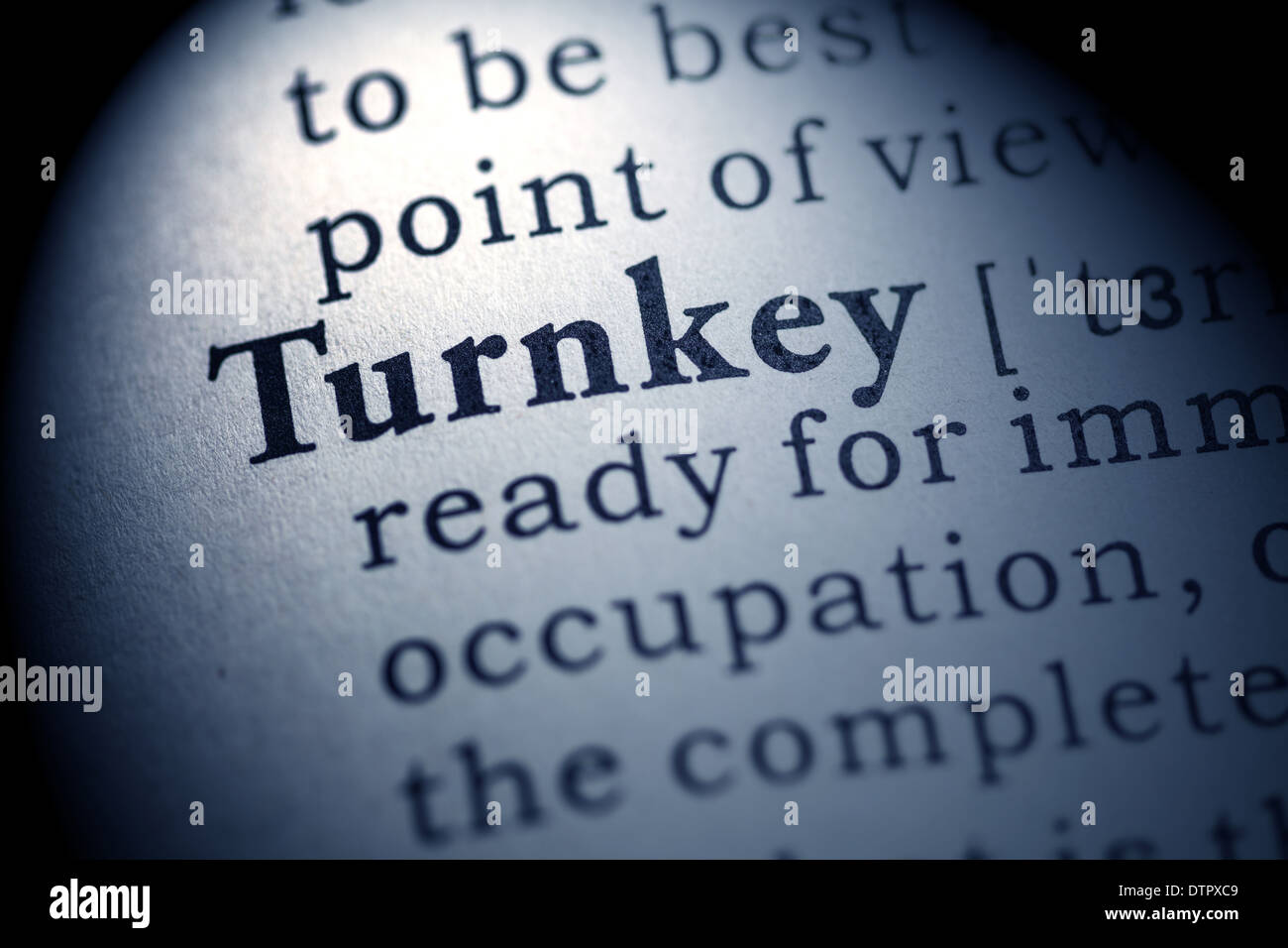 Fake Dictionary, Dictionary definition of the word turnkey Stock Photo ...