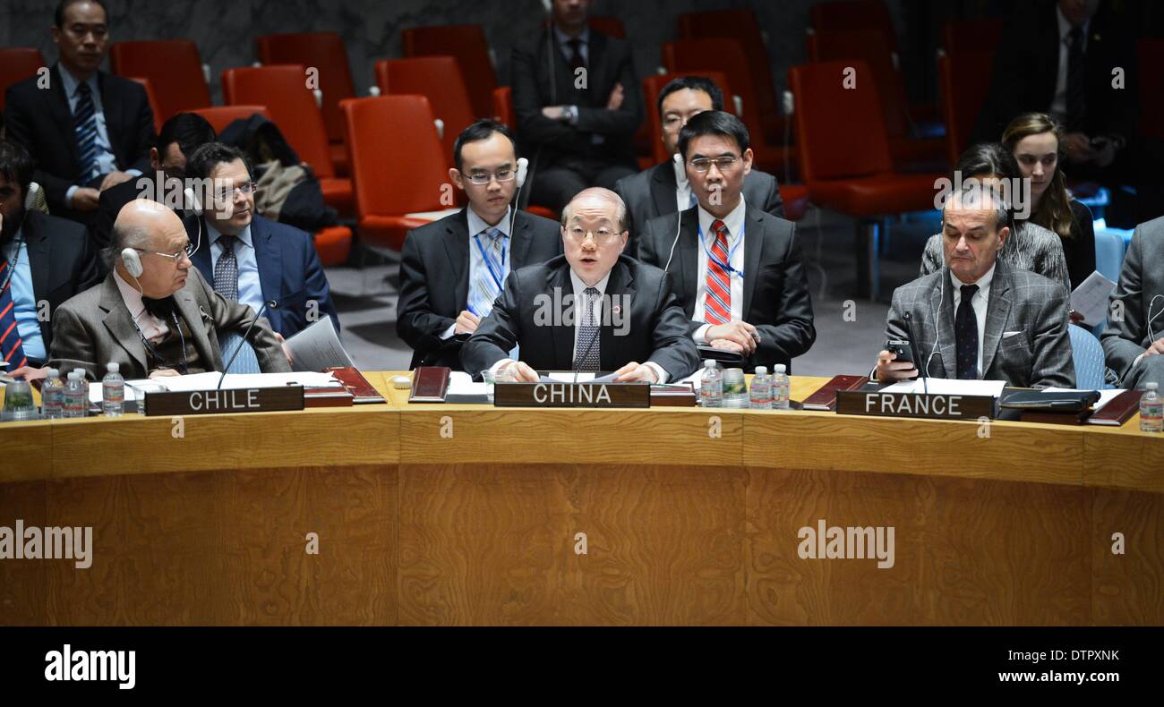 New York. 22nd Feb, 2014. Chinese Permanent Representative to the ...