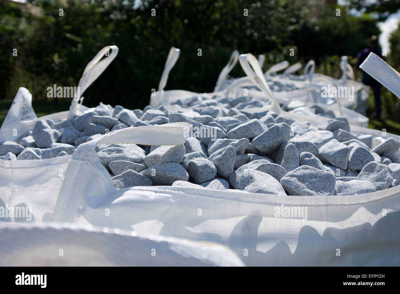 Landscaping Materials - Granite Pebbles in Big Bags Stock Photo - Alamy