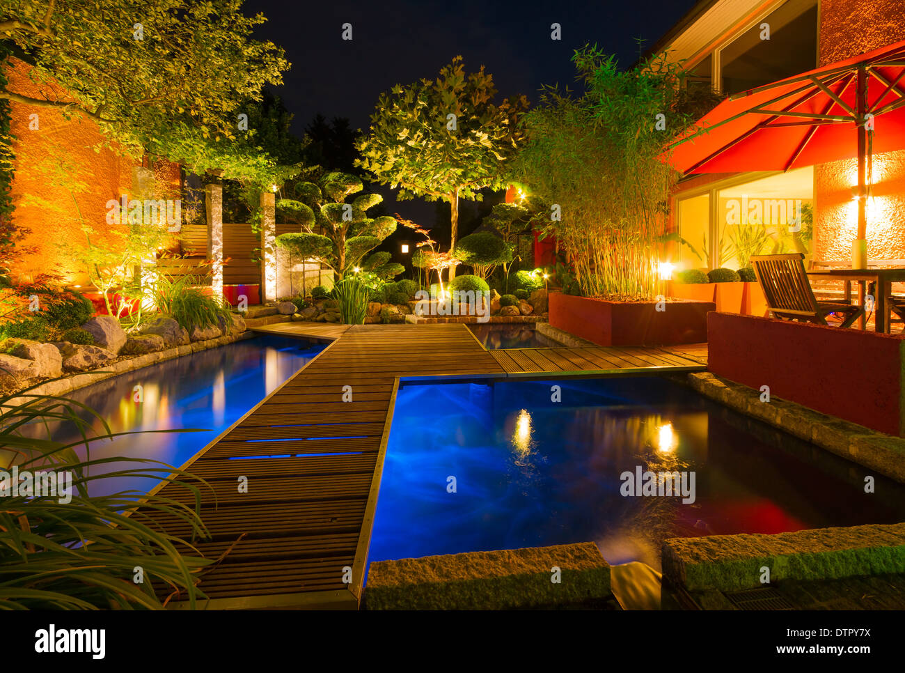 Blue garden pond hi-res stock photography and images - Alamy