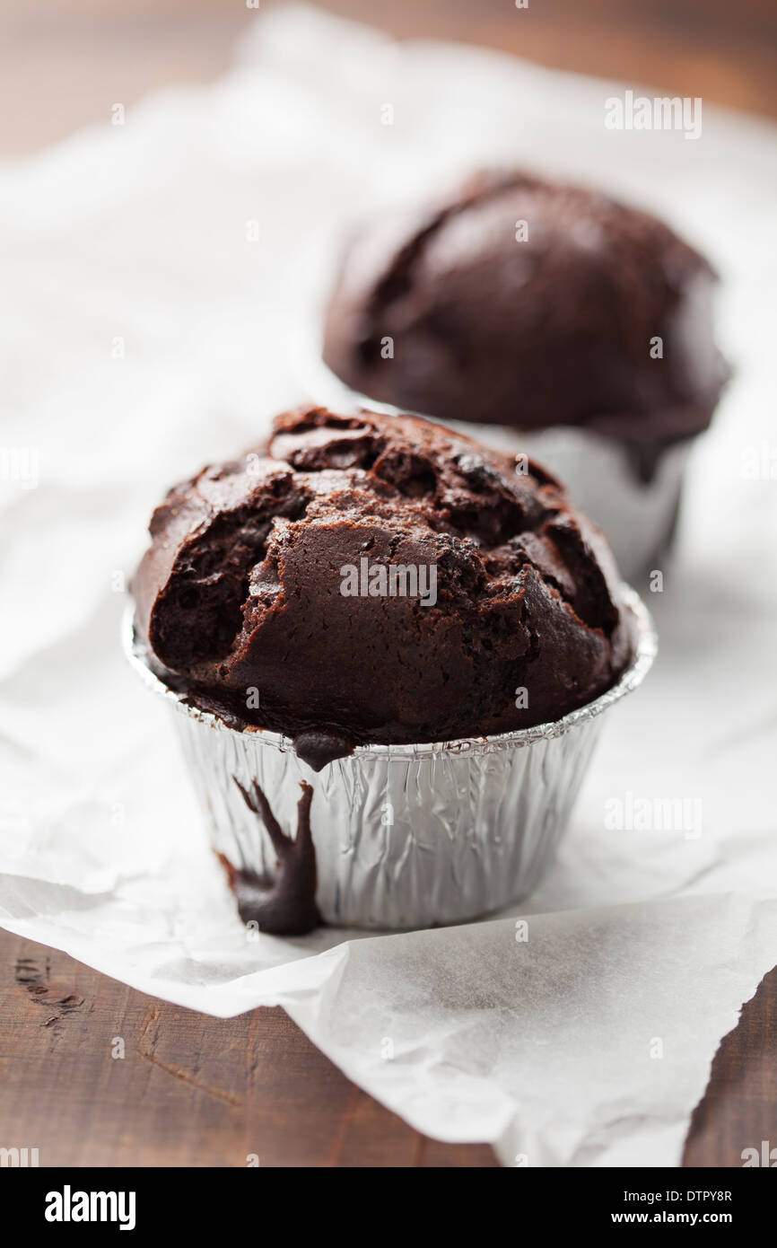Two chocolate chip muffins hi-res stock photography and images - Alamy