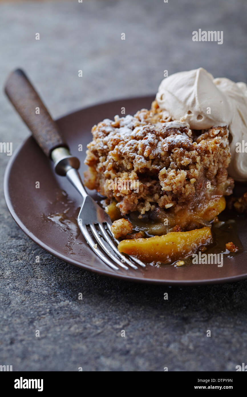 homemade rustic apple crumble Stock Photo - Alamy