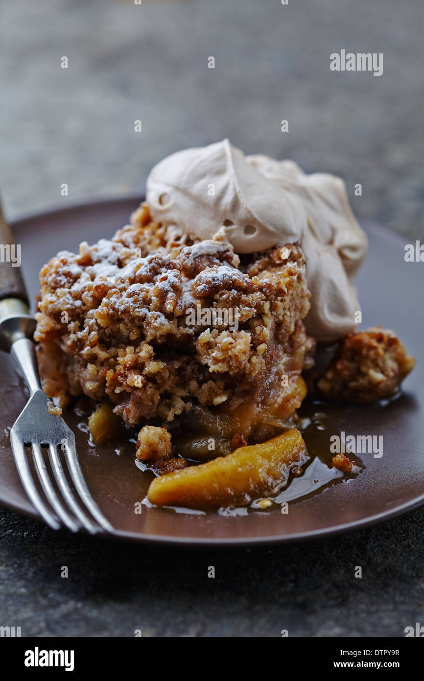 homemade rustic apple crumble Stock Photo - Alamy