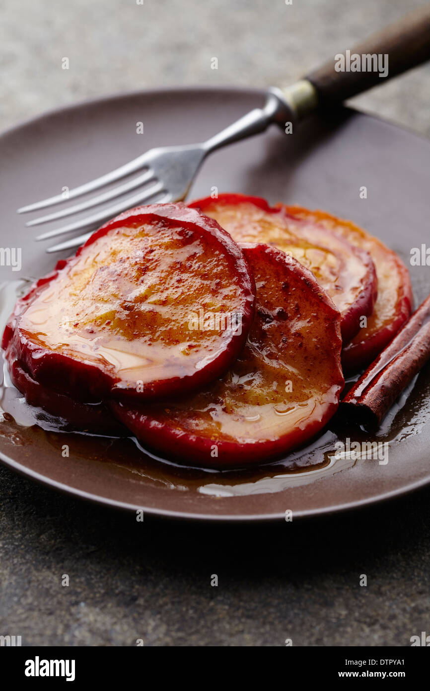 apples cooked with brown sugar, butter and cinnamon Stock Photo - Alamy