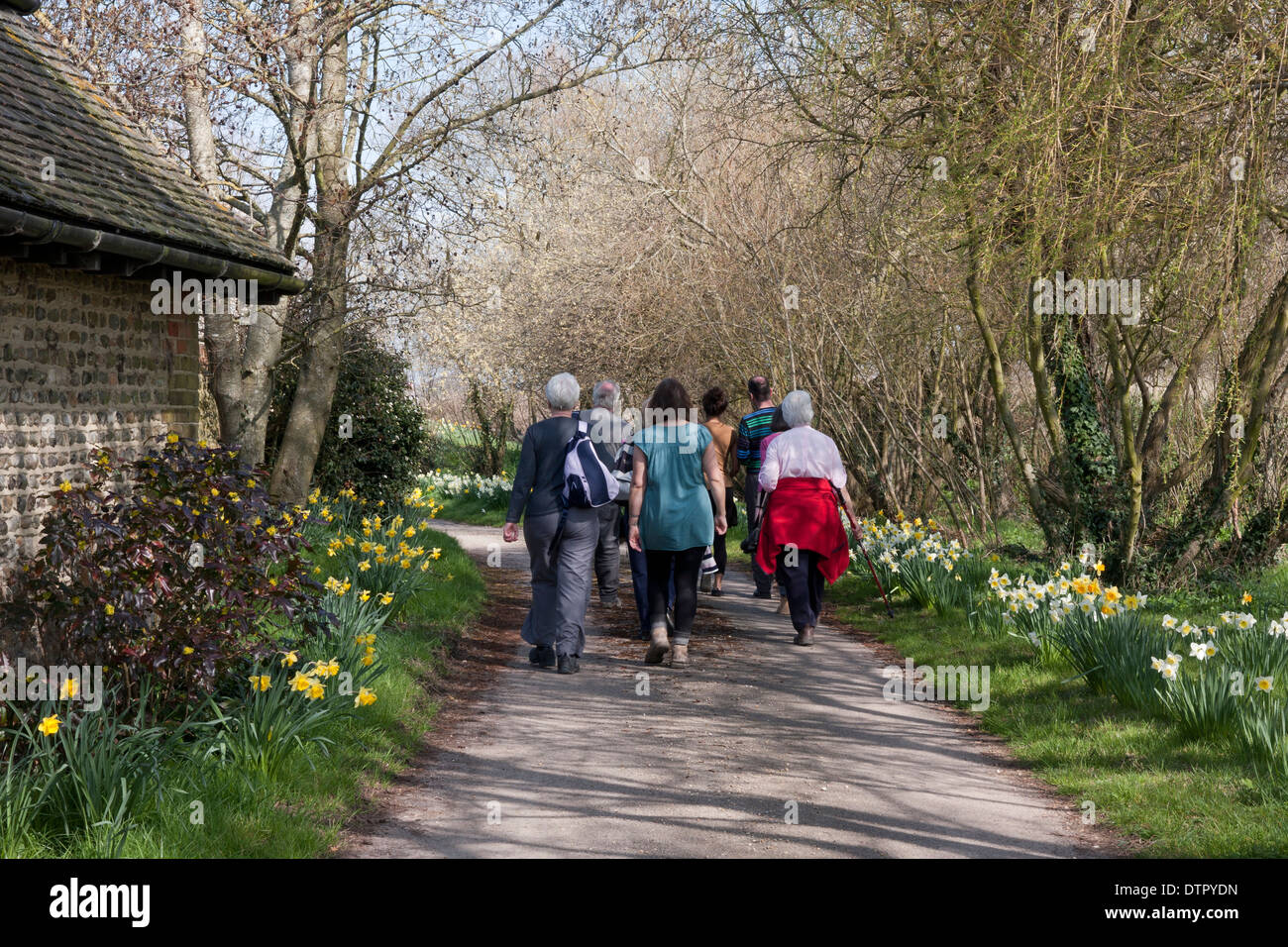 walkers in Pagham, west sussex Stock Photo - Alamy