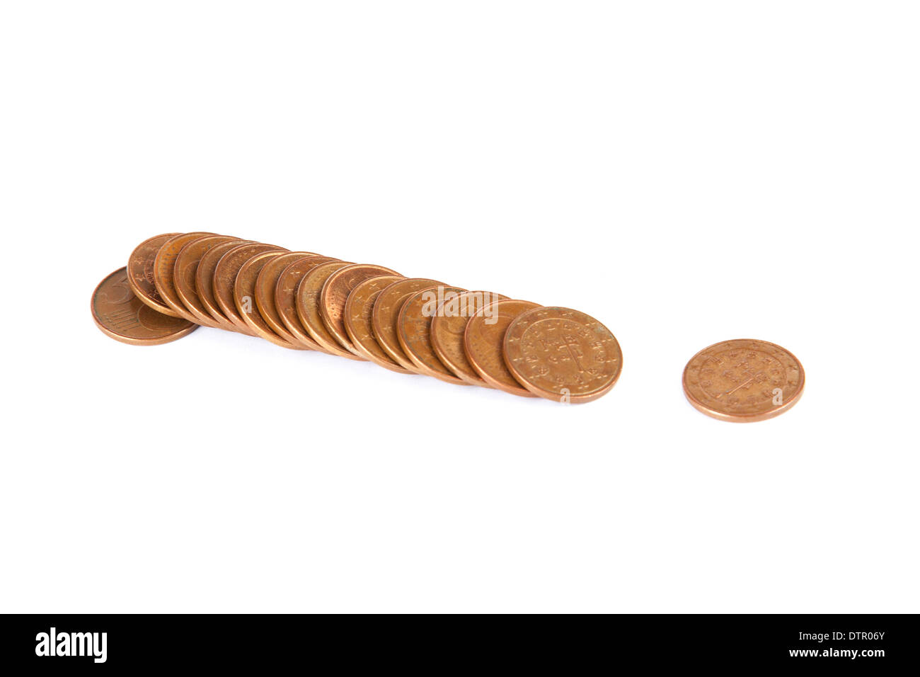 Line of coins Stock Photo - Alamy