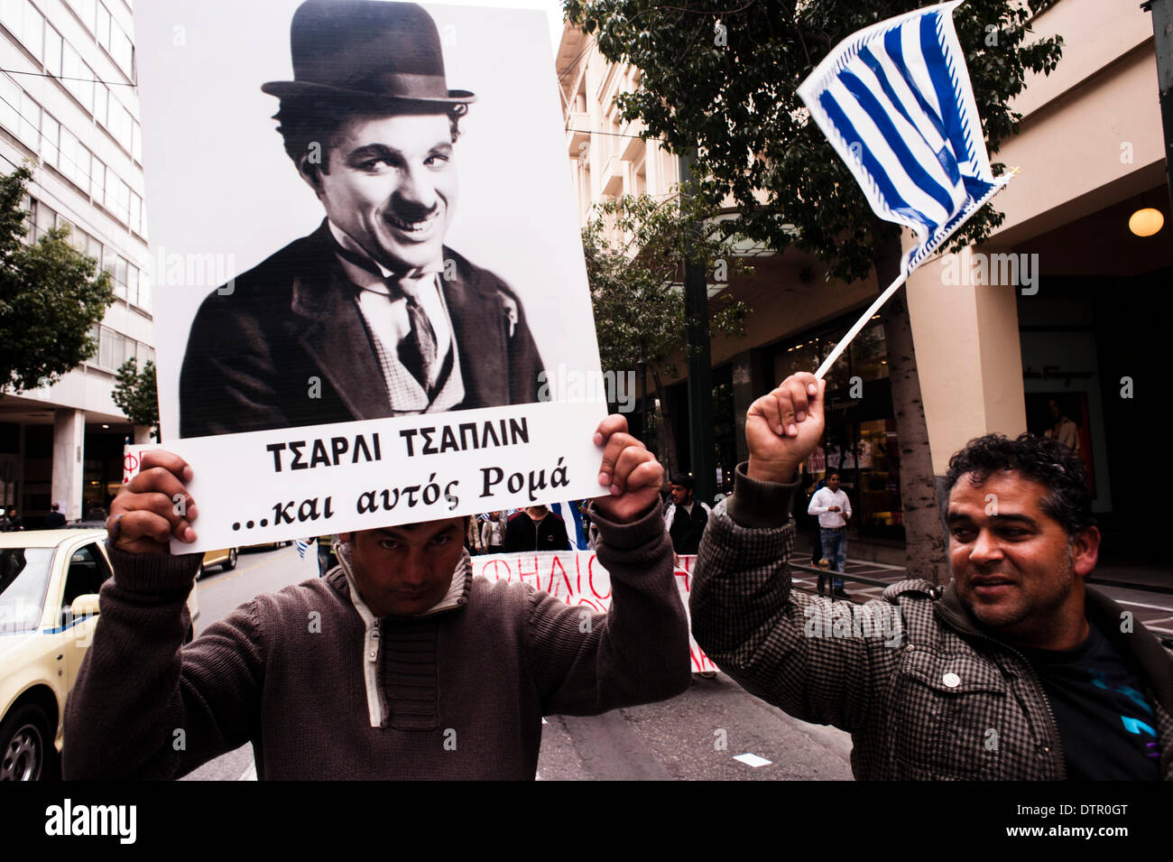 Athens, Greece. 21st Feb, 2014. Greek Roma community marched in ...