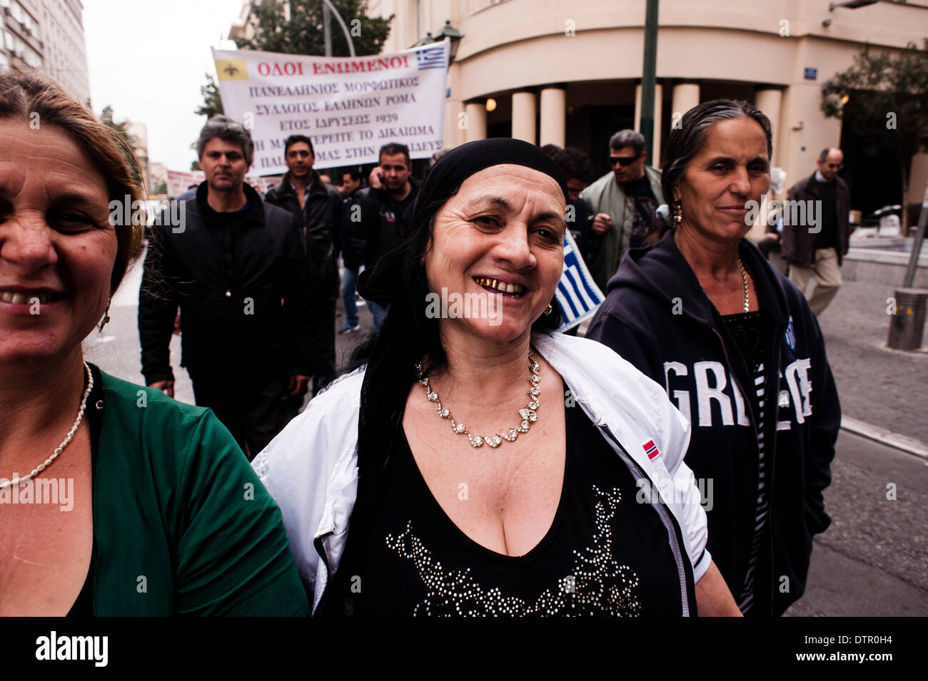 Athens, Greece. 21st Feb, 2014. Greek Roma community marched in ...