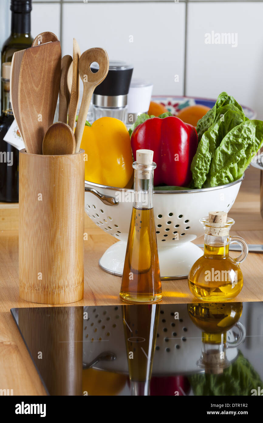 Olive oil bottles kitchen hi-res stock photography and images - Alamy