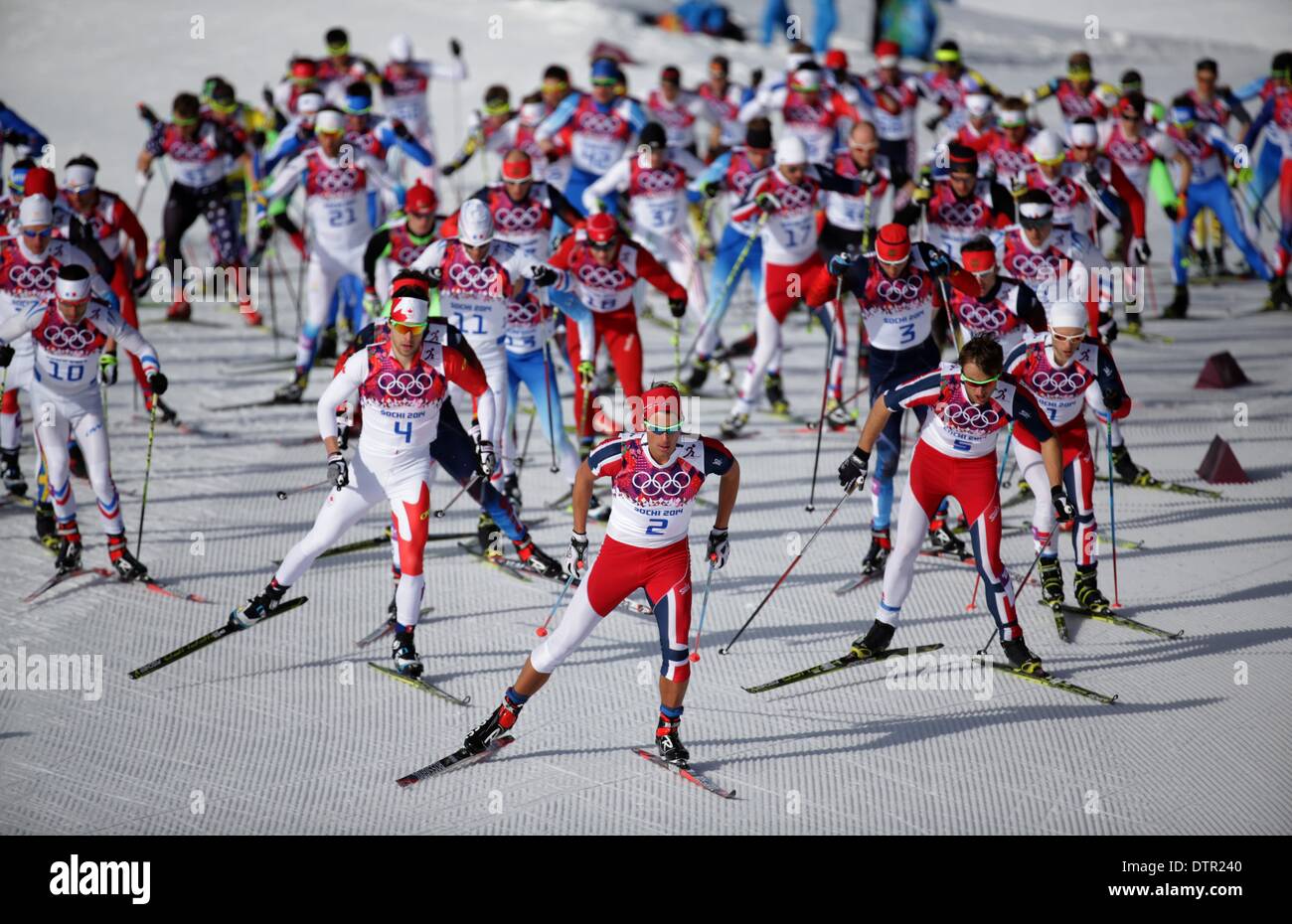 Sochi, Russia. 23rd Feb, 2014. Athletes with Chris Andre Jespersen (C ...