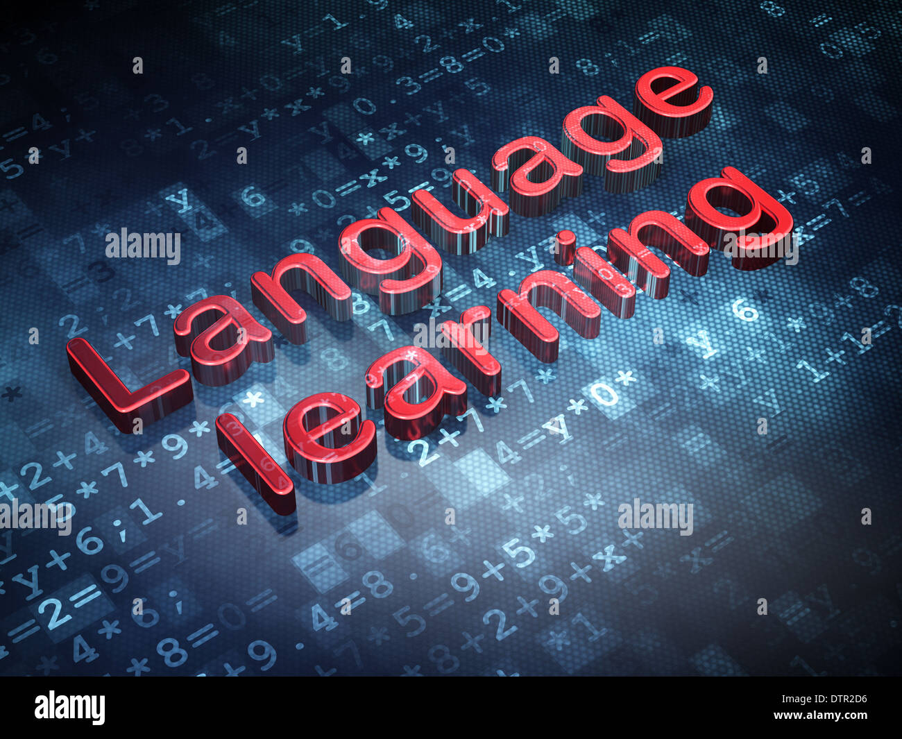 Education concept: Red Language Learning on digital background Stock ...