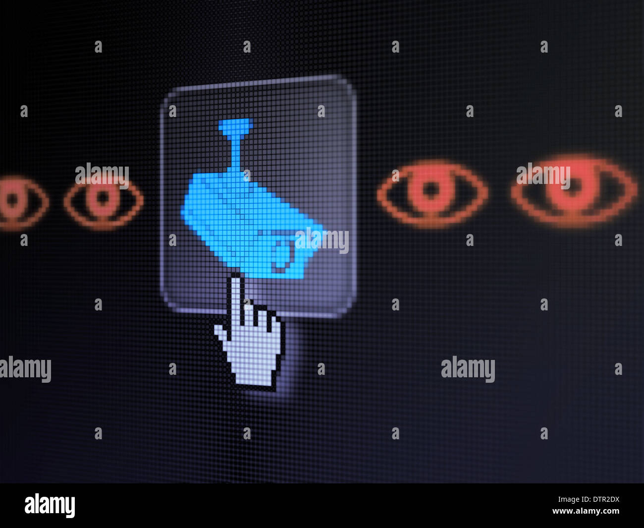 Protection concept: Camera And Eye on digital computer screen Stock ...