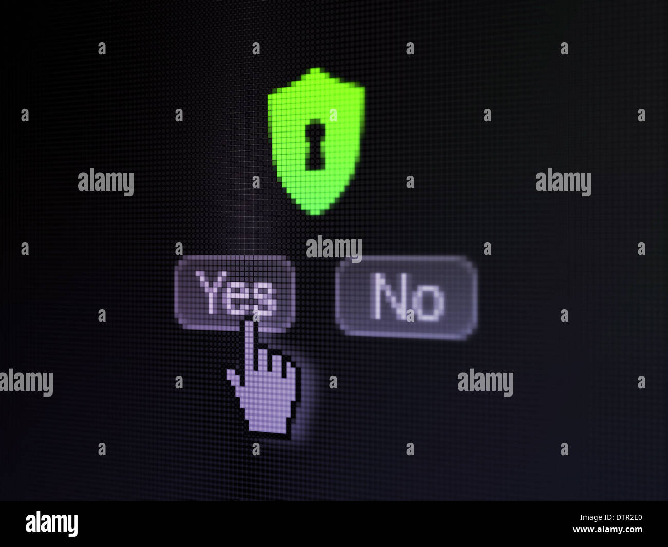 Privacy concept: Shield With Keyhole on digital computer screen Stock ...