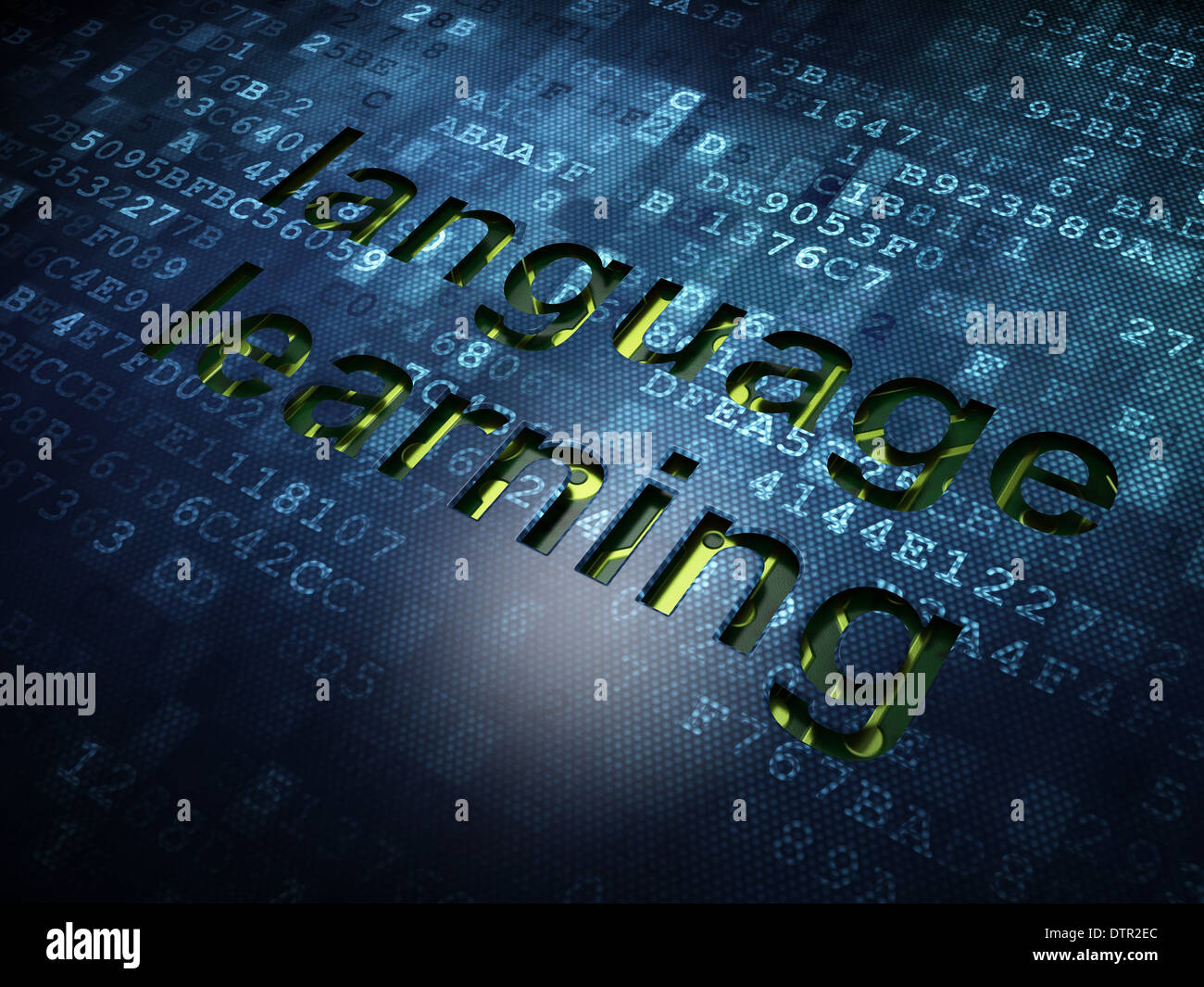 Education concept: Language Learning on digital screen background Stock ...