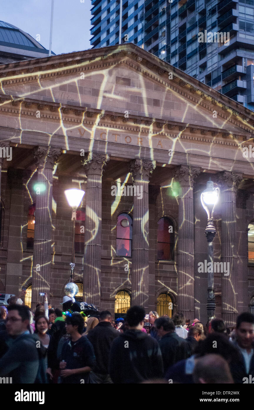 Melbourne, Australia. 22nd Feb, 2014. State Library on White Night ...