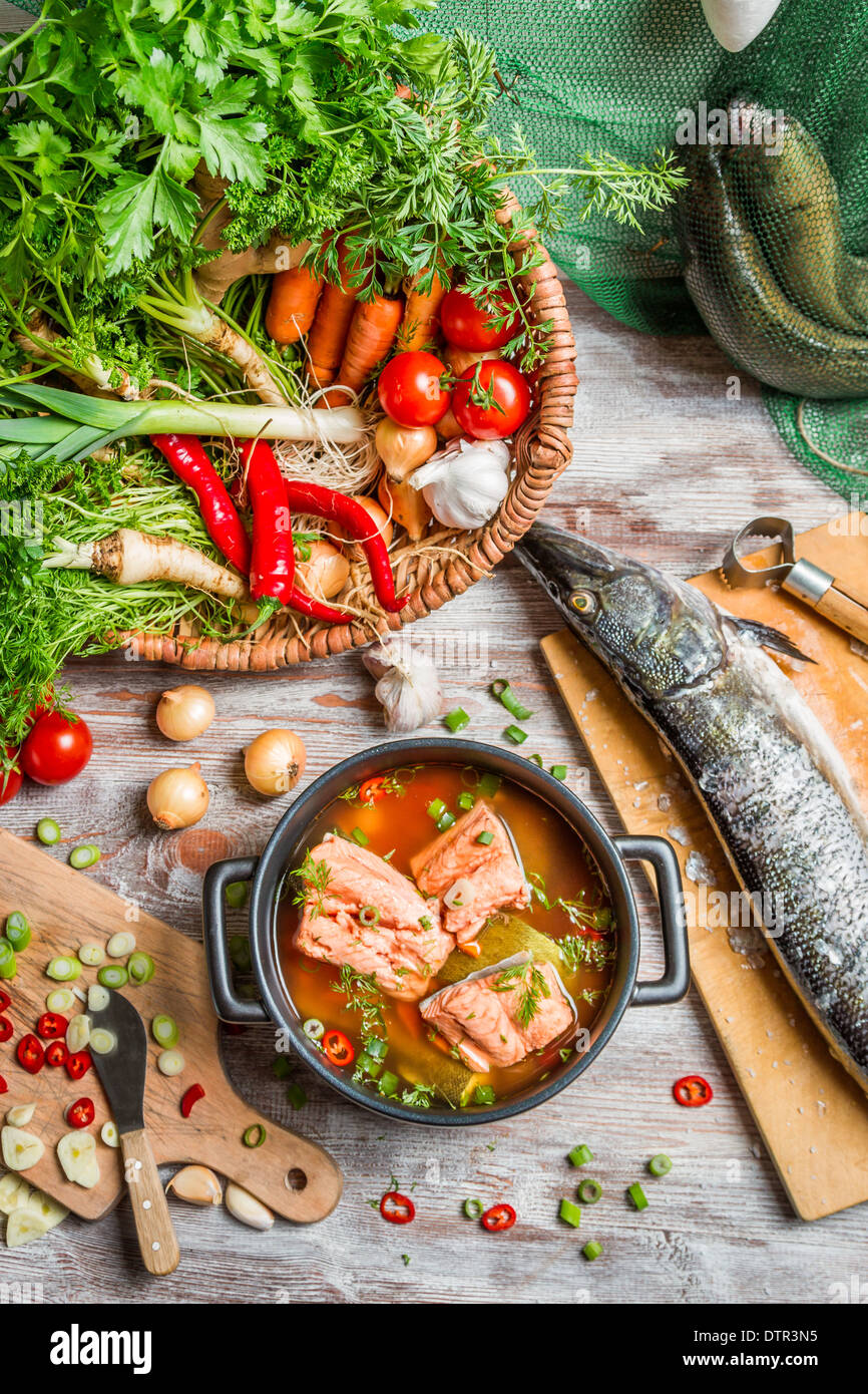 Healthy soup made of fresh vegetables Stock Photo - Alamy
