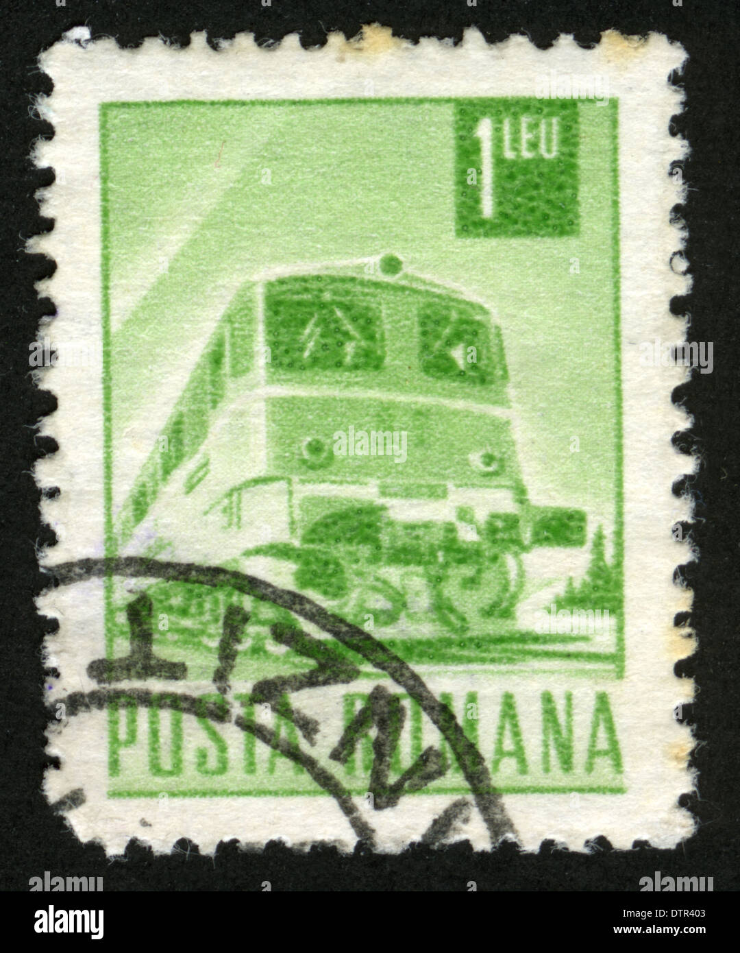 ROMANIA - CIRCA 1968: A stamp printed in Romania shows Electric train ...