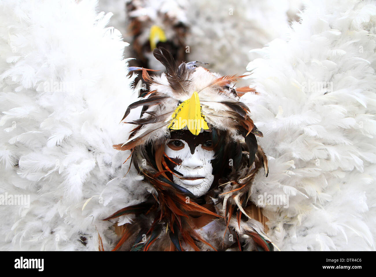 Makati City, Philippines. 23rd Feb, 2014. A student wearing bird ...