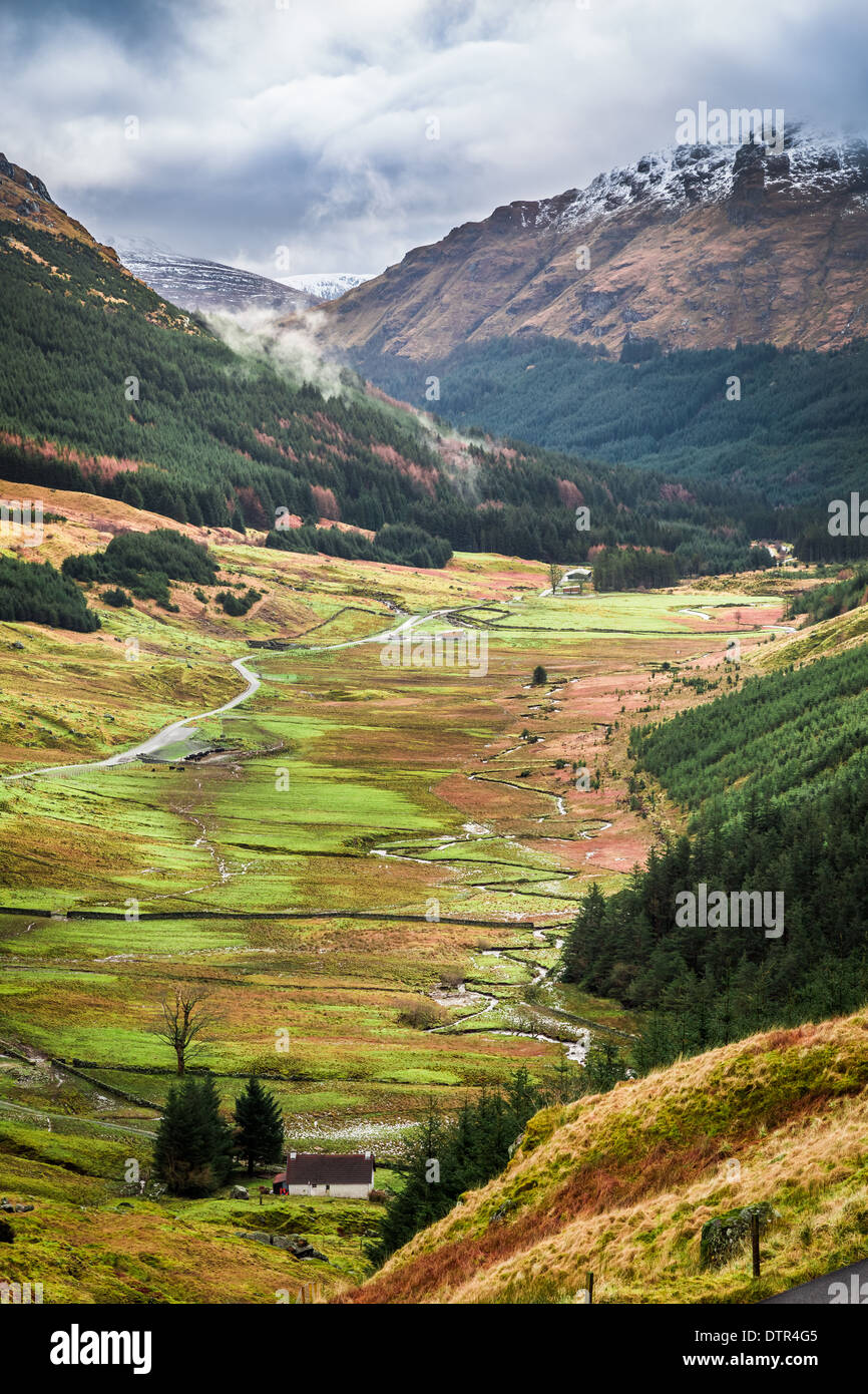 View of a mountain valley in Scotland Stock Photo - Alamy