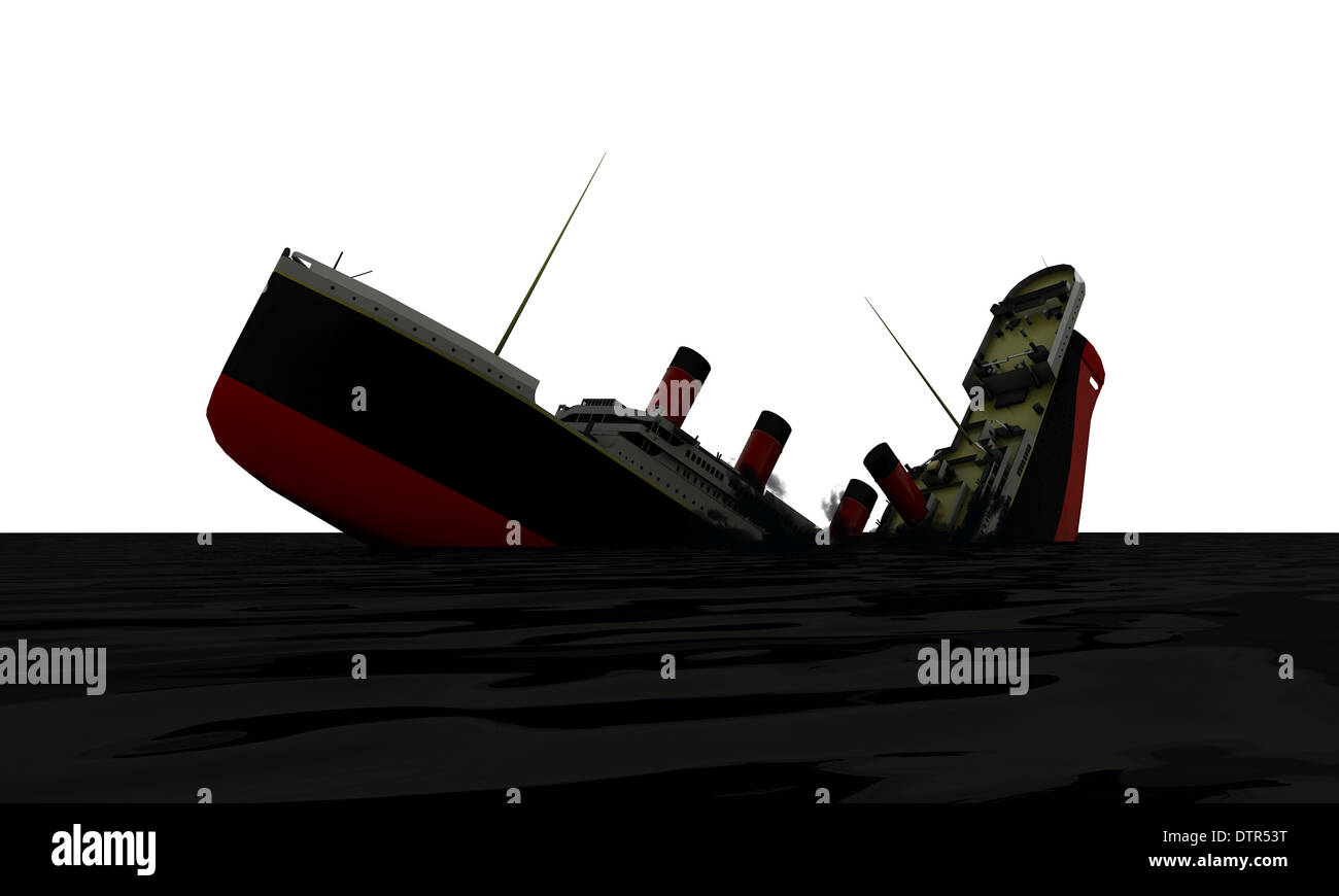 cruise ship sinking in the dark sea Stock Photo - Alamy