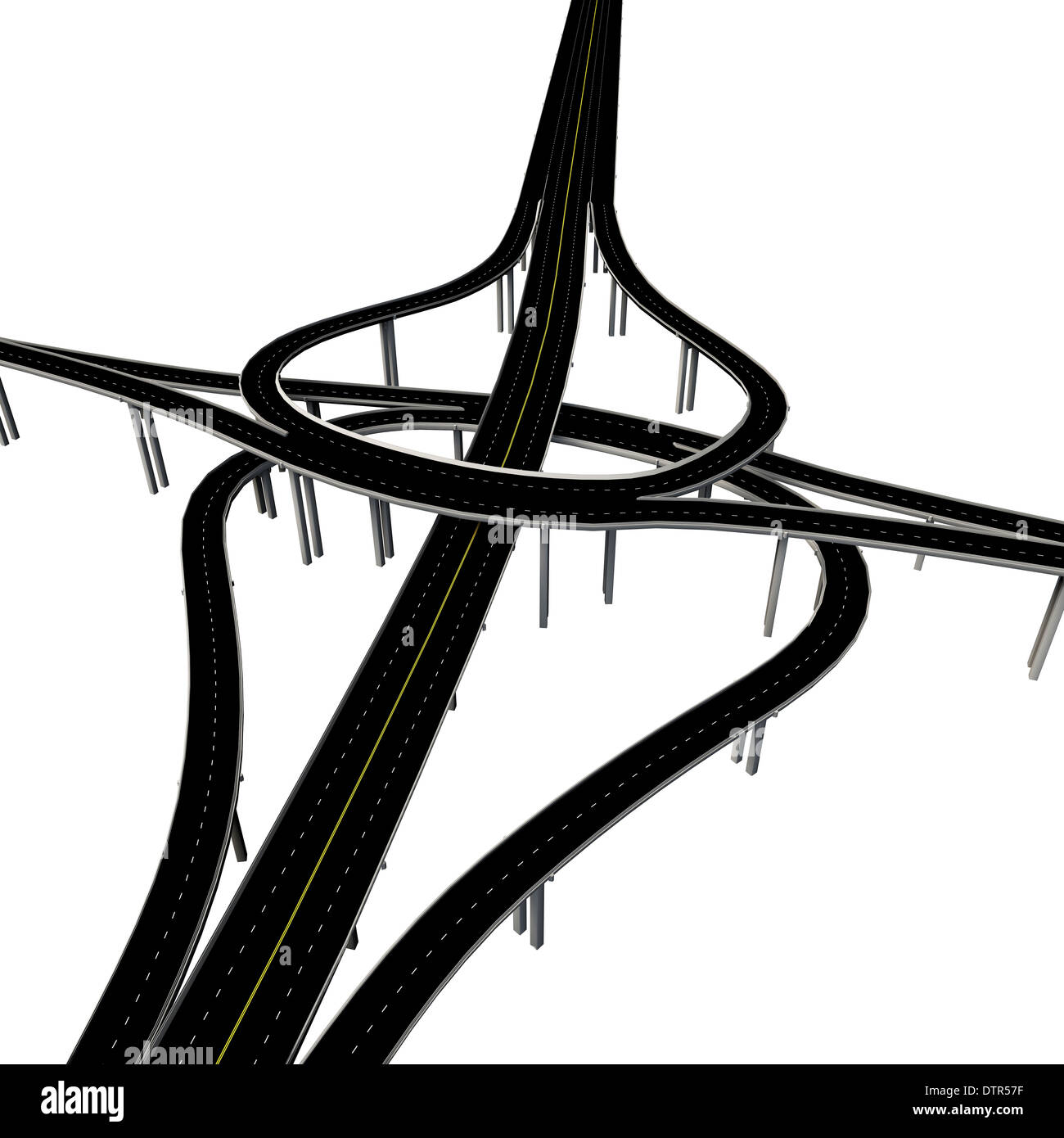 highway junction isolated on white background Stock Photo - Alamy