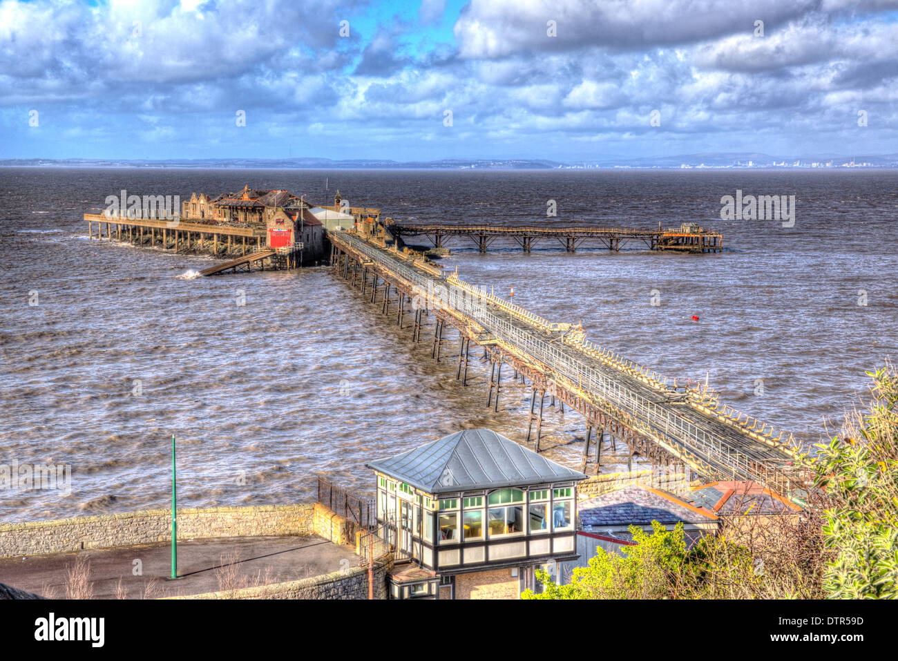 Weston super mare old pier somerset england hi-res stock photography ...