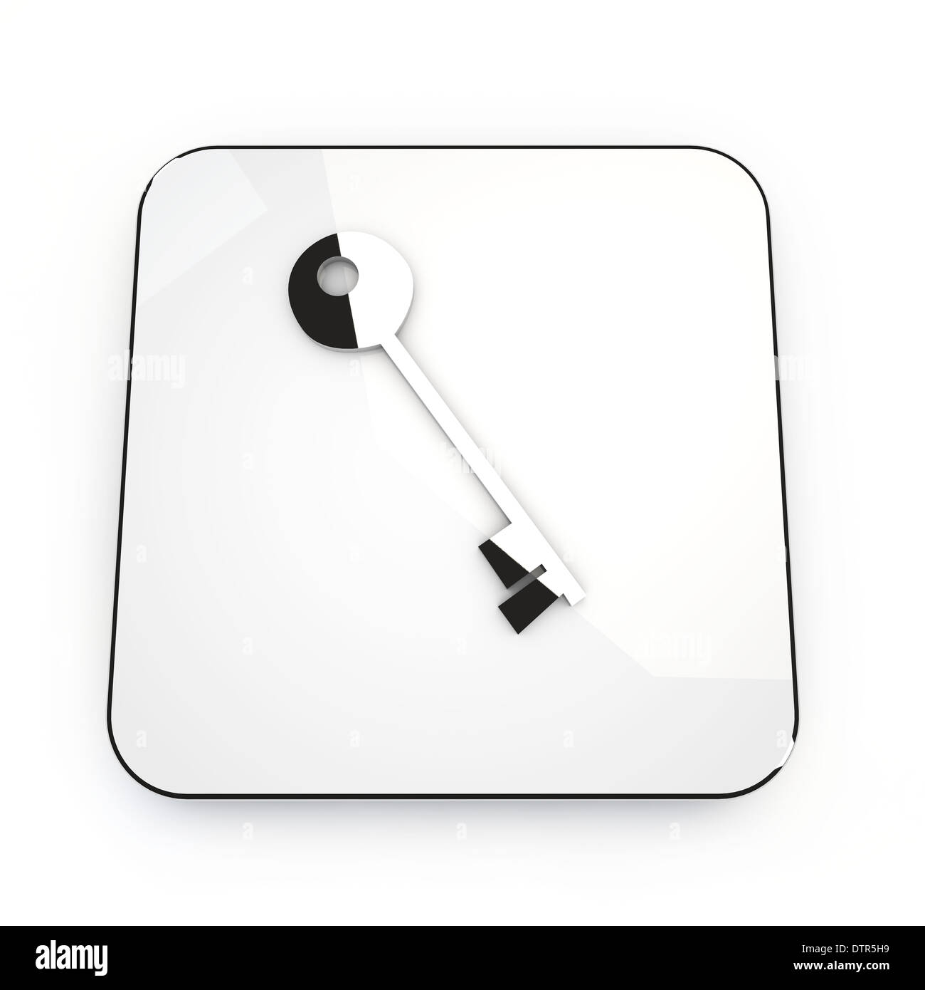 modern push button with a metal key isolated on white background Stock ...