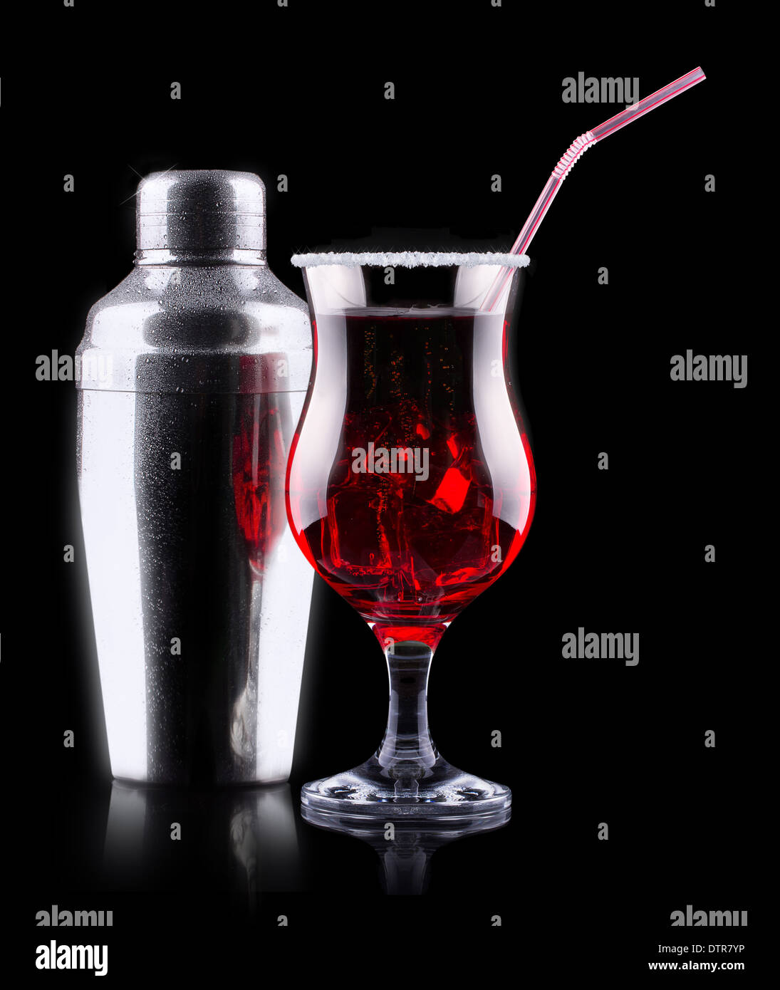 alcohol cocktail set with tasty summer fruits. Berry cooler cocktail ...