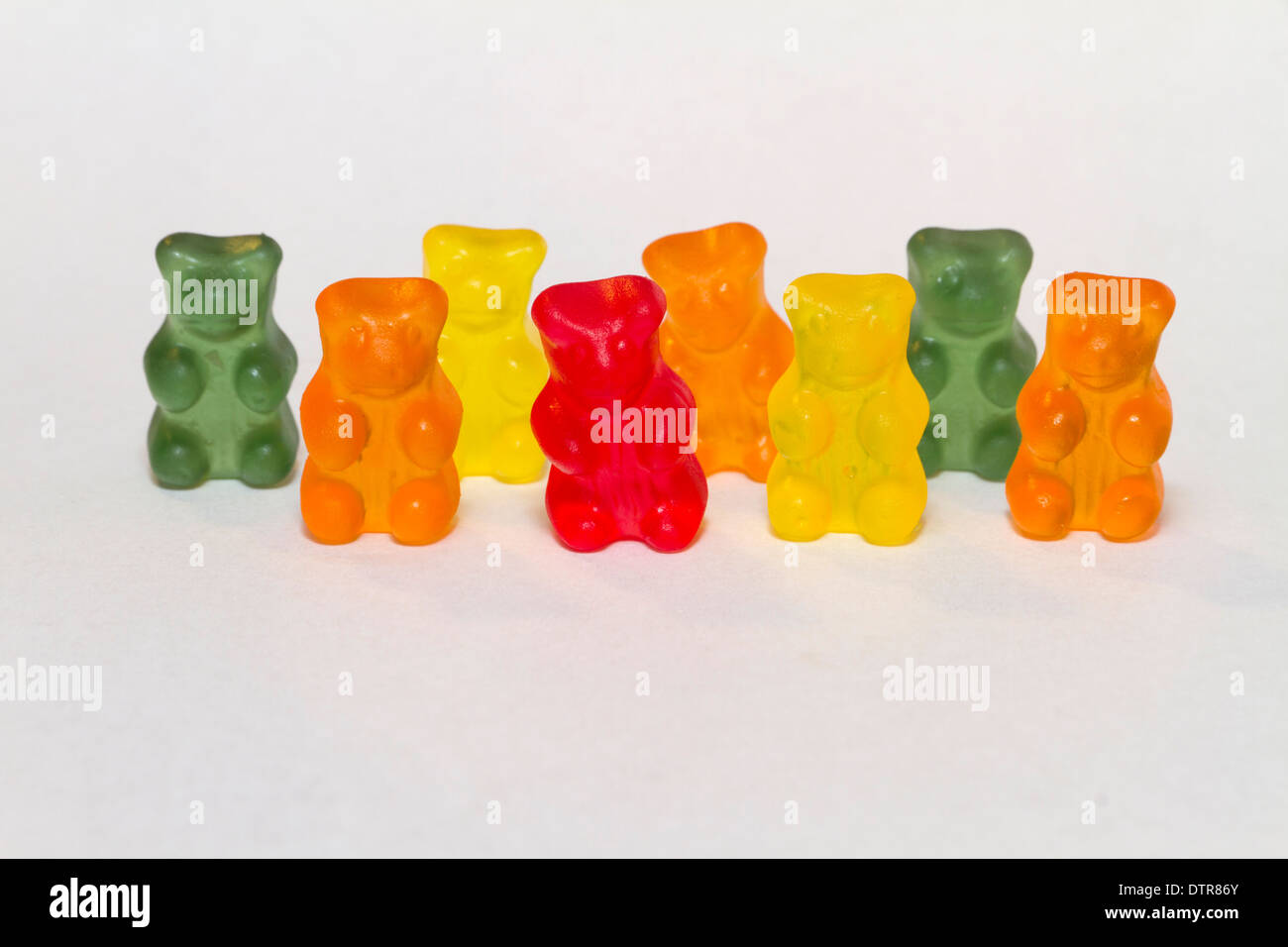 gummy bears in a row Stock Photo - Alamy