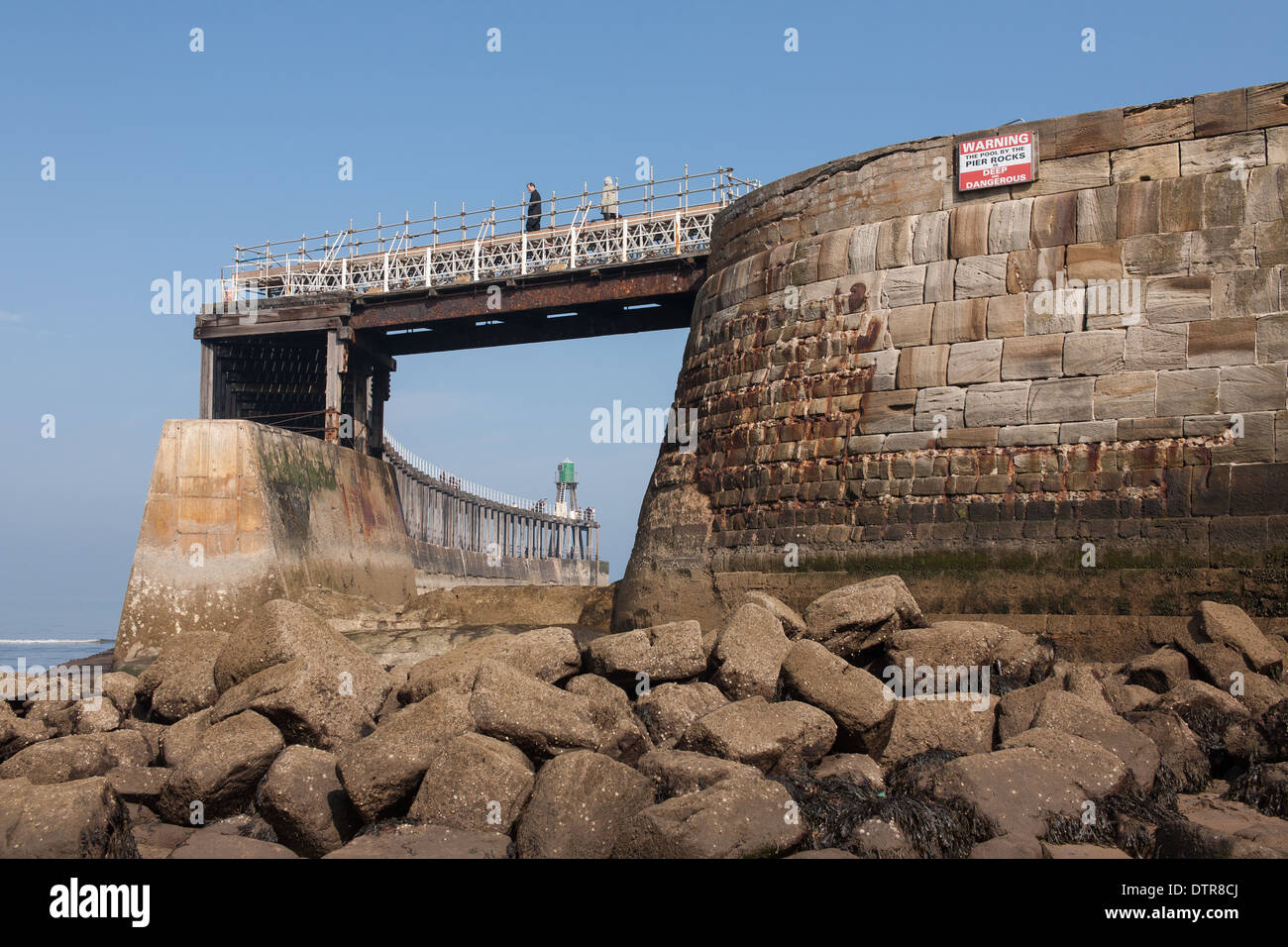North Pier and Temporary Bridging, Whitby, East Yorkshire, England ...
